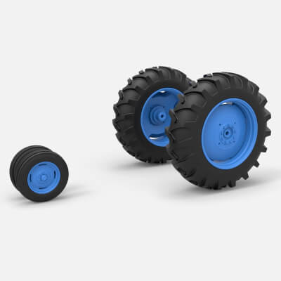 Wheel Set Vintage Small Block Pulling Tractor V3 Scale 1:25 - 3D Model ...