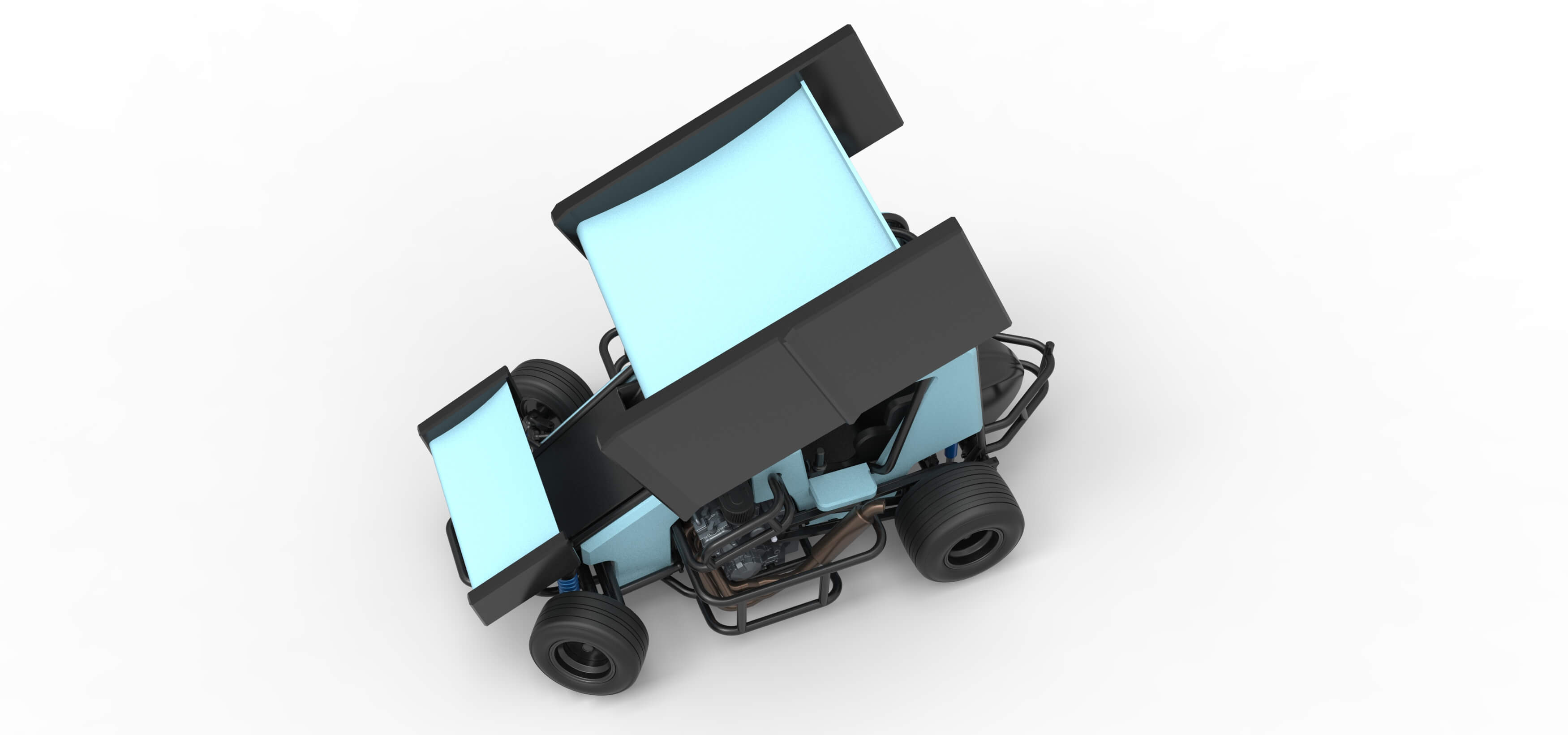 Winged 600 Micro Sprint Car While Turning 1:25 - 3D Model by TechItemsRock