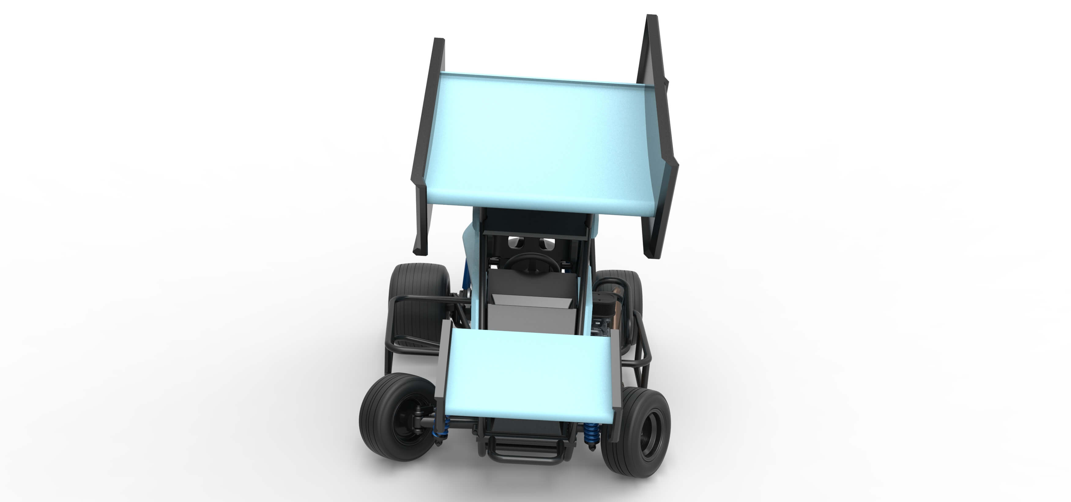Winged 600 Micro Sprint Car While Turning 1:25 - 3D Model by TechItemsRock