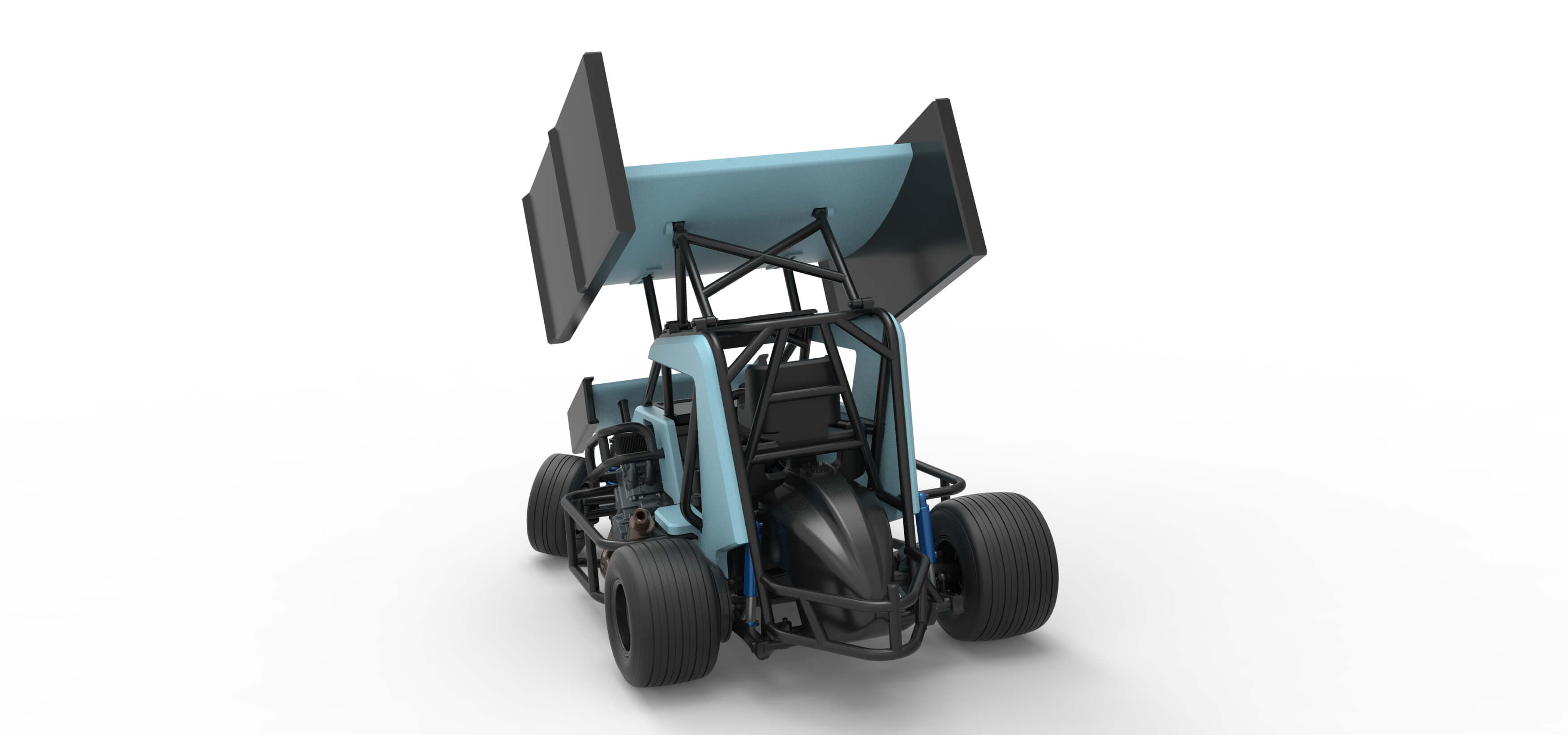 Winged 600 Micro Sprint Car While Turning 1:25 - 3D Model by TechItemsRock