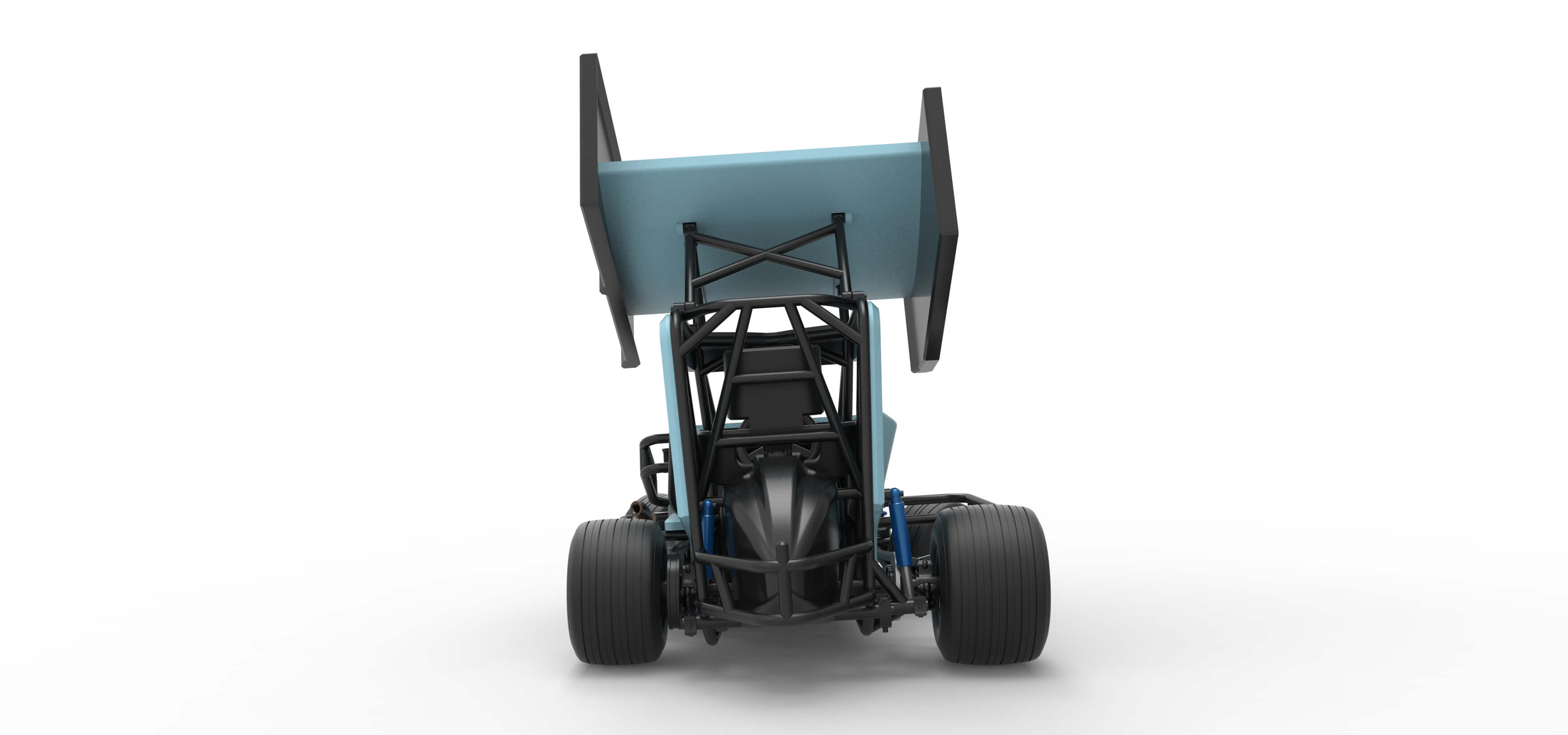 Winged 600 Micro Sprint Car While Turning 1:25 - 3D Model by TechItemsRock