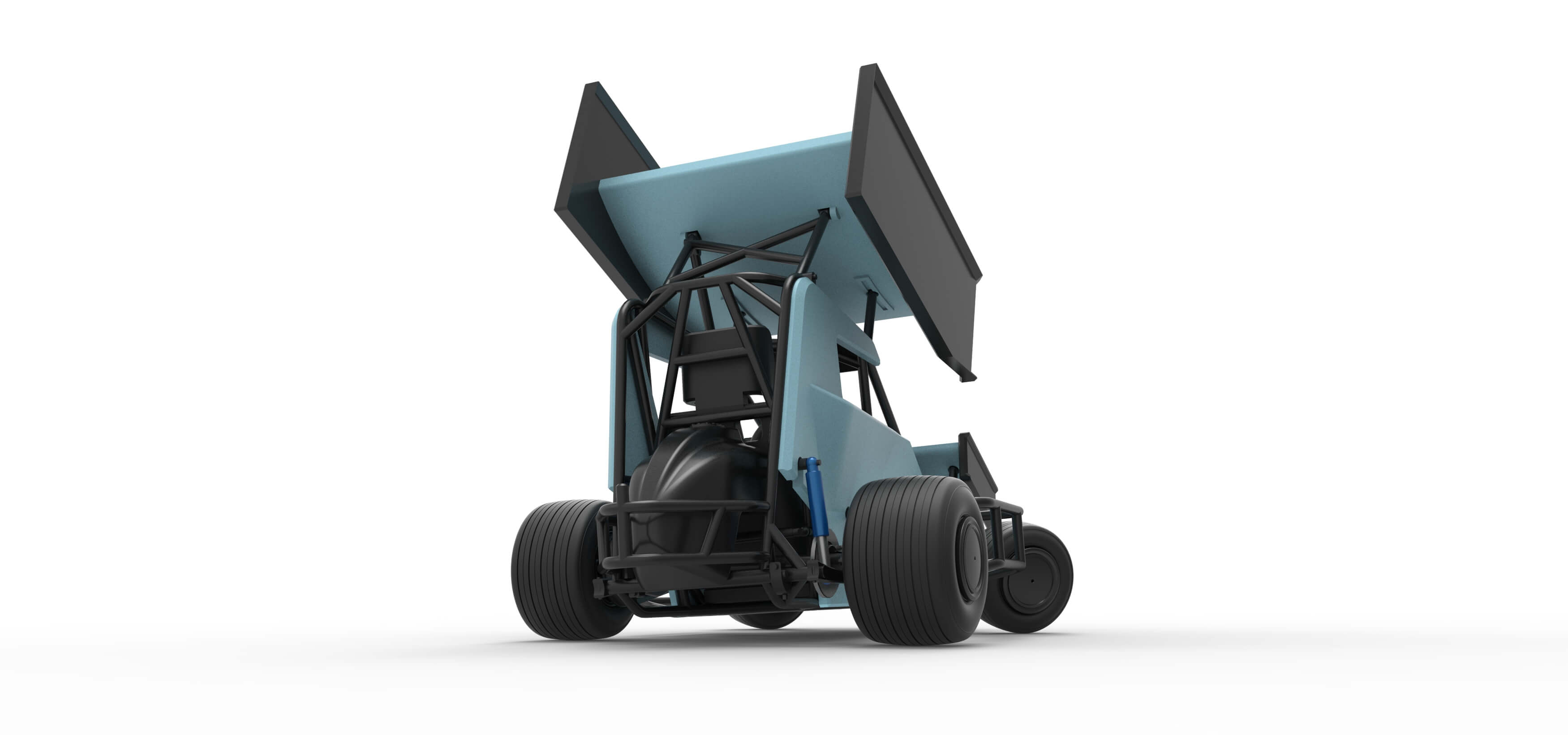 Winged 600 Micro Sprint Car While Turning 1:25 - 3D Model by TechItemsRock