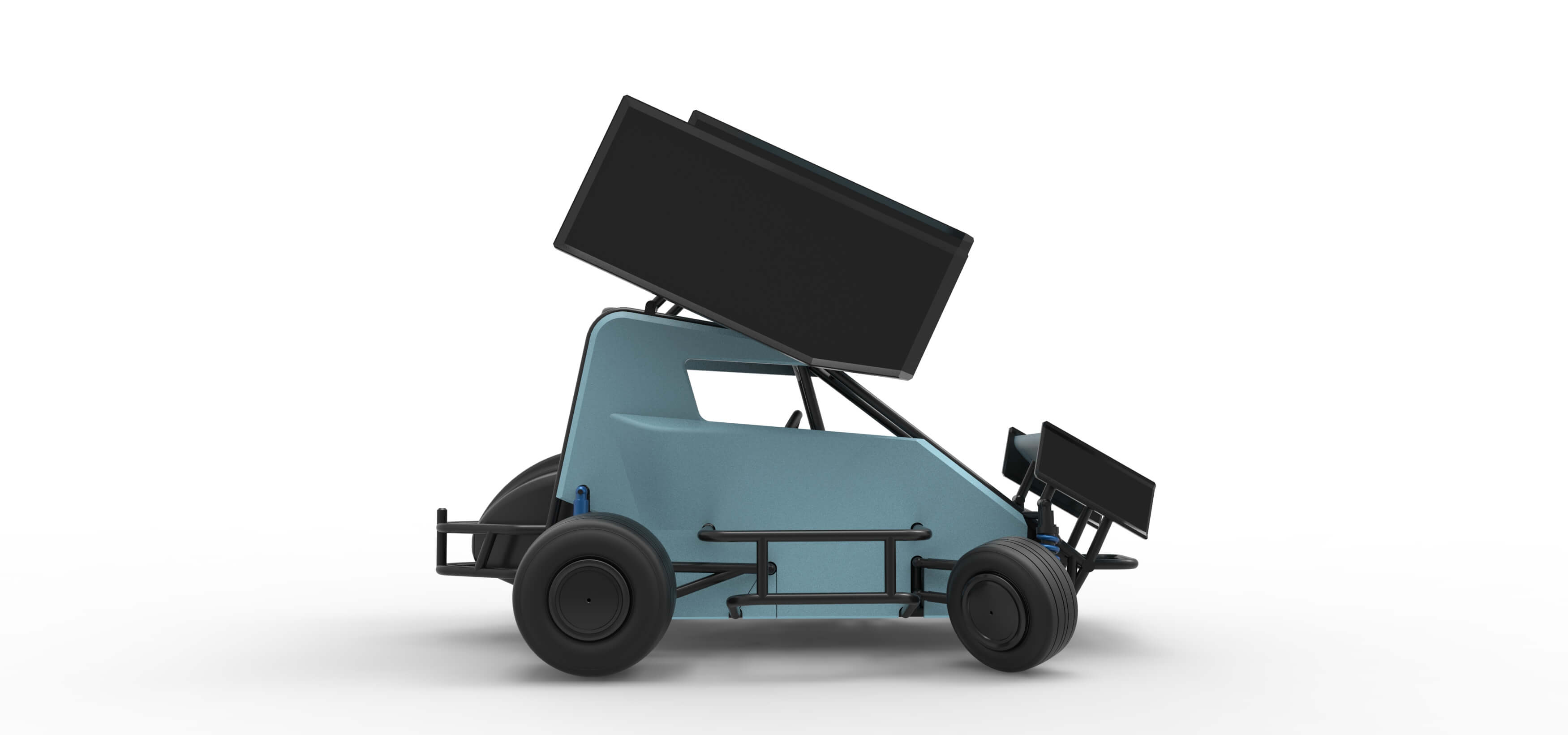 Winged 600 Micro Sprint Car While Turning 1:25 - 3D Model by TechItemsRock