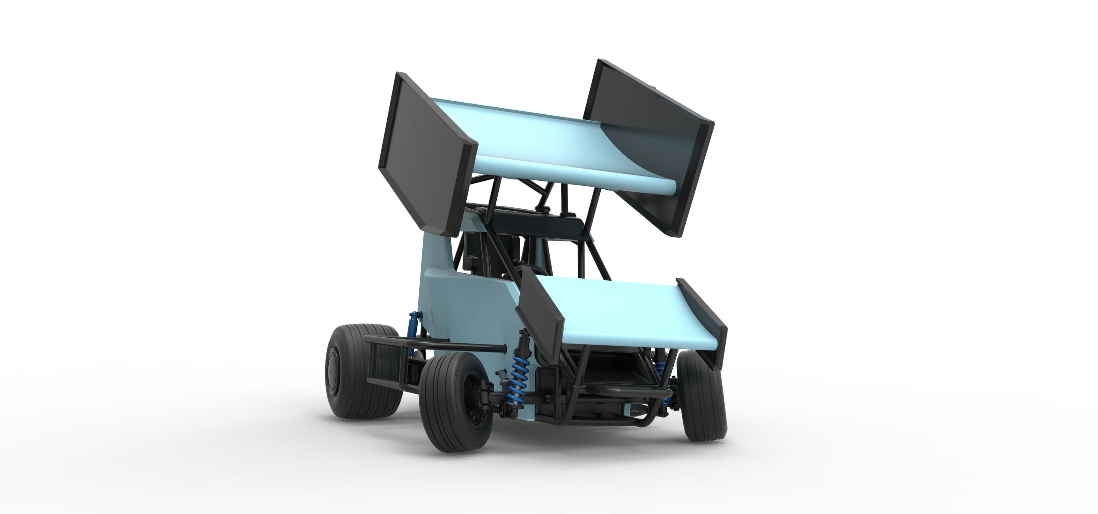 Winged 600 Micro Sprint Car While Turning 1:25 - 3D Model by TechItemsRock