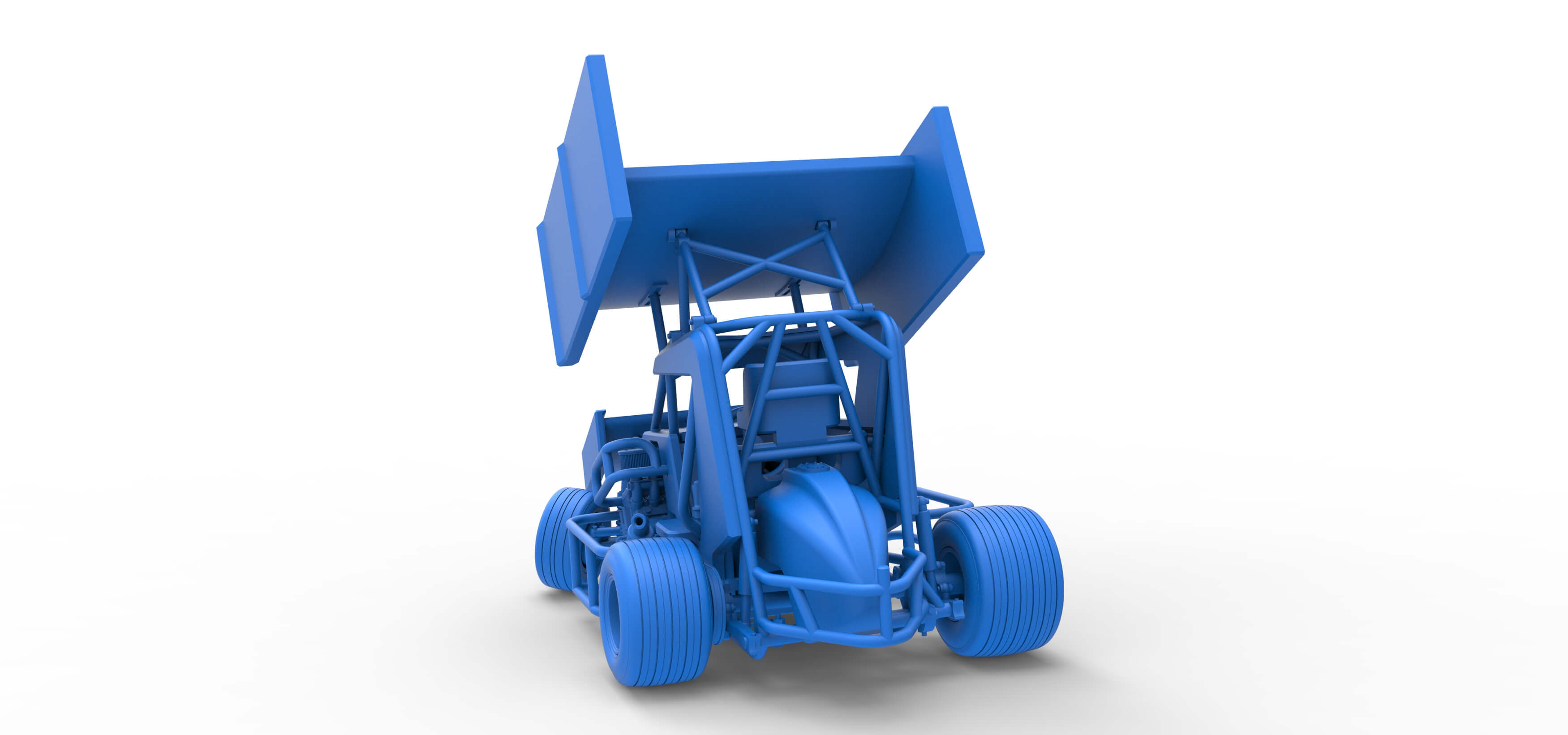 Winged 600 Micro Sprint Car While Turning 1:25 - 3D Model by TechItemsRock