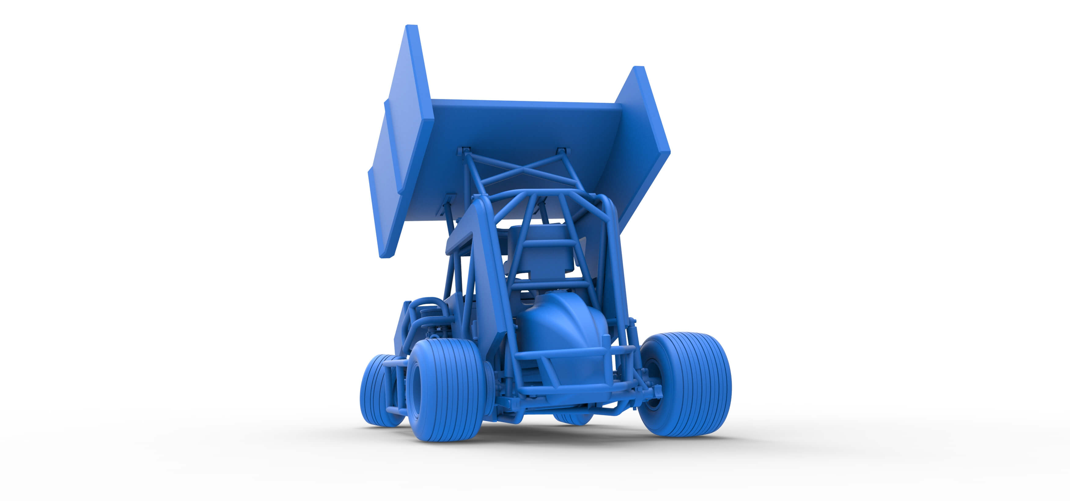 Winged 600 Micro Sprint Car While Turning 1:25 - 3D Model by TechItemsRock