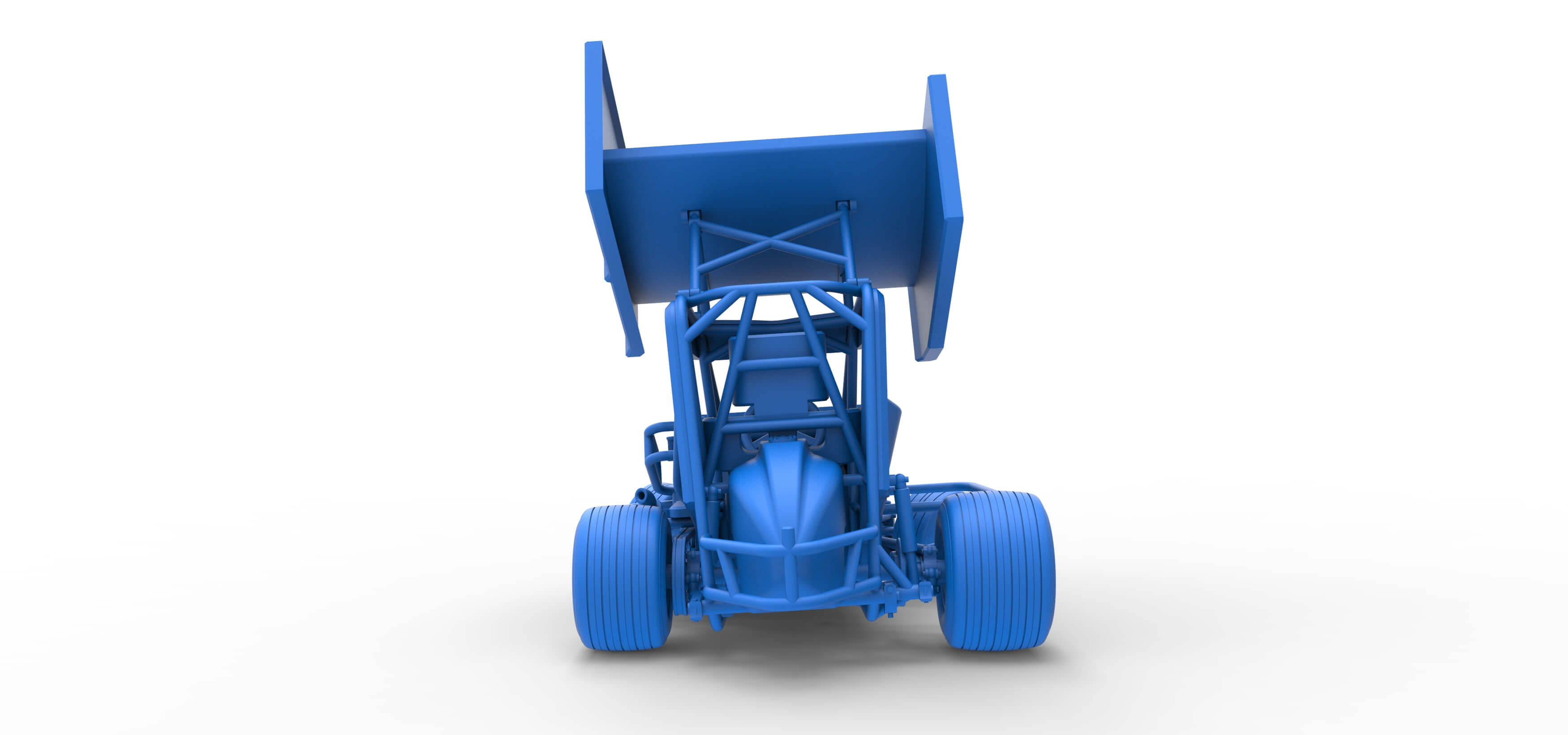 Winged 600 Micro Sprint Car While Turning 1:25 - 3D Model by TechItemsRock