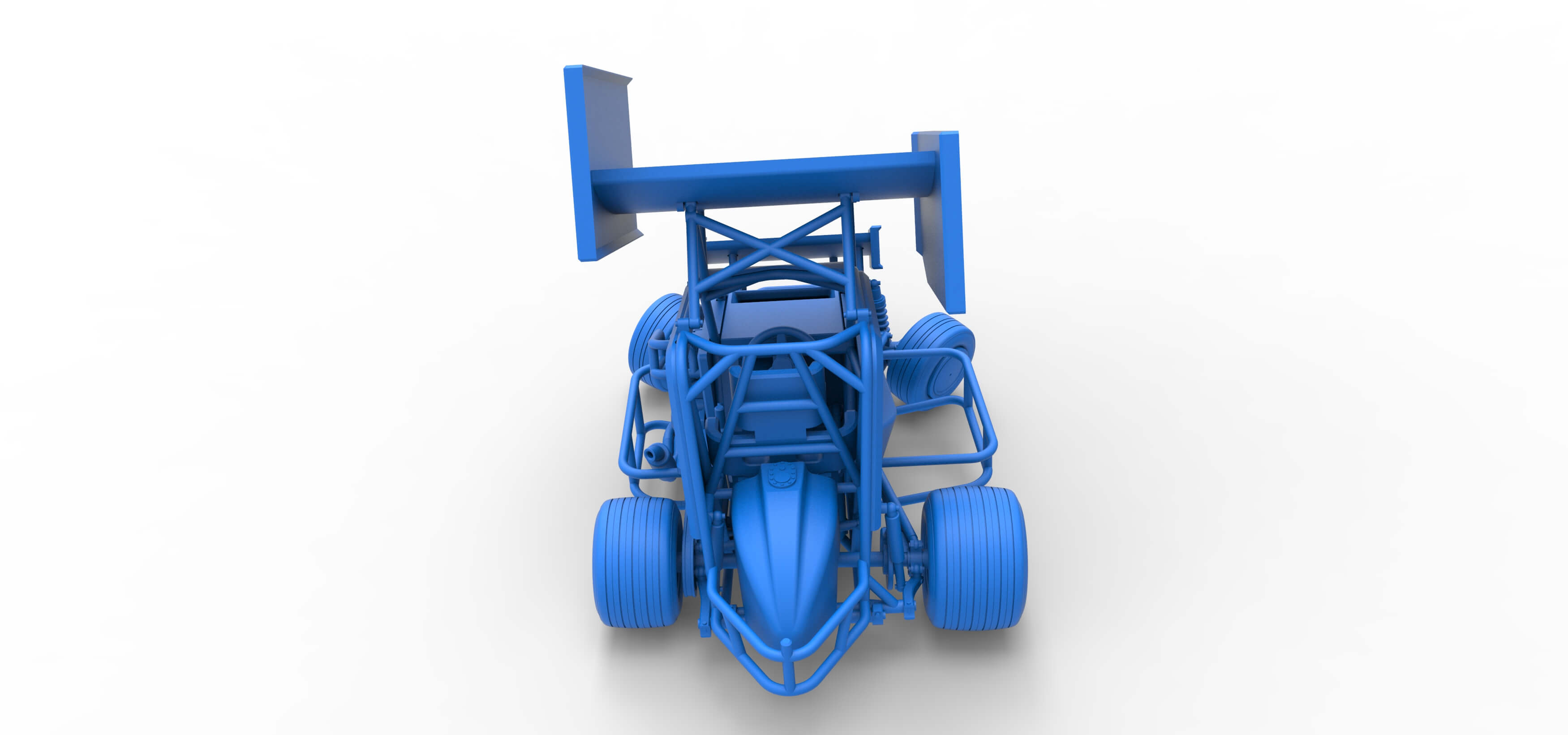 Winged 600 Micro Sprint Car While Turning 1:25 - 3D Model by TechItemsRock