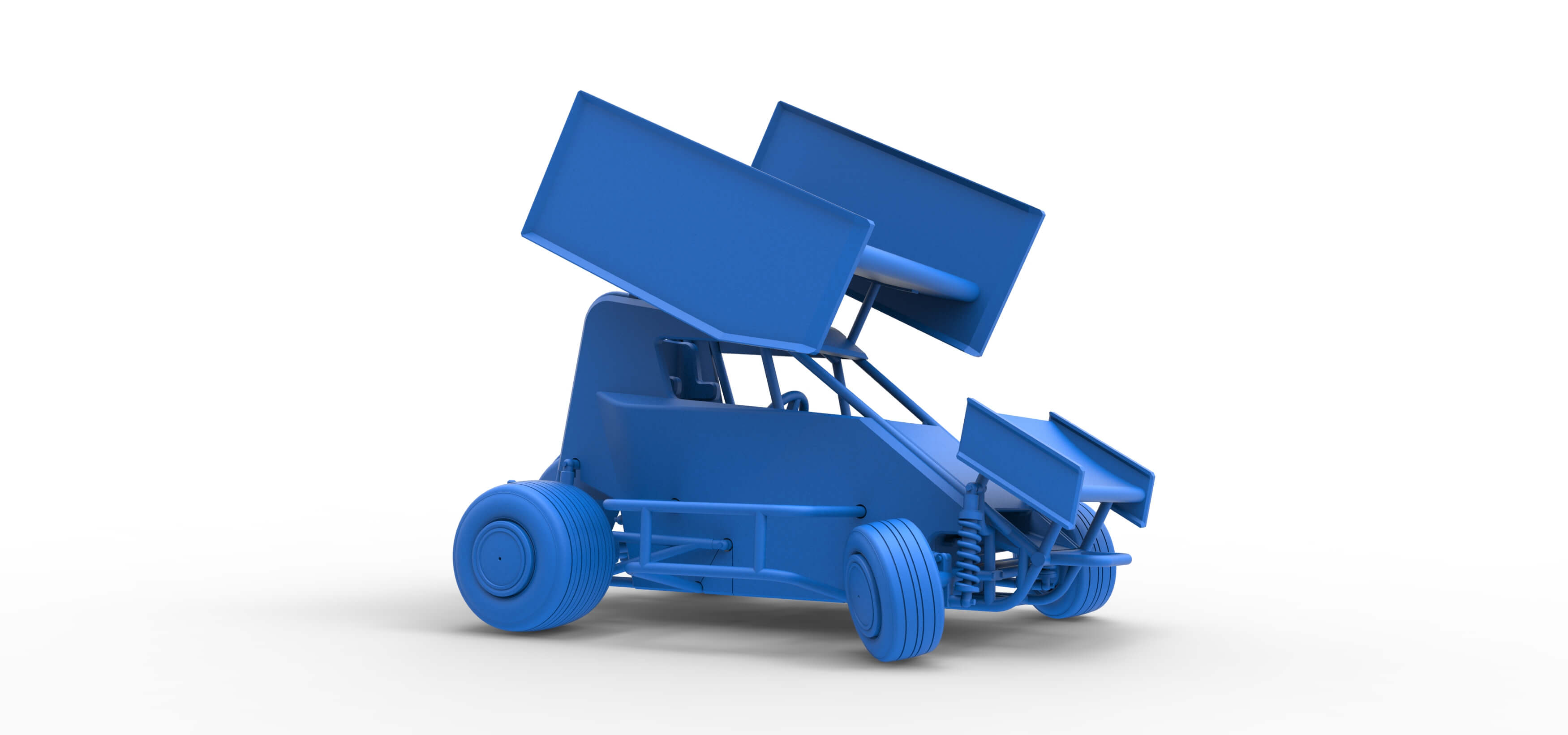 Winged 600 Micro Sprint Car While Turning 1:25 - 3D Model by TechItemsRock