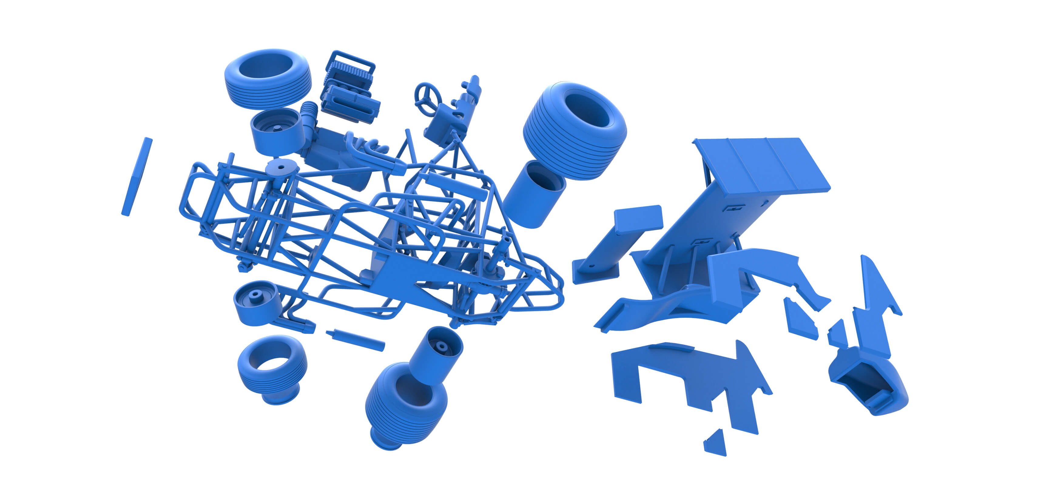 Winged Sprint Car 1:25 - 3D Model by TechItemsRock