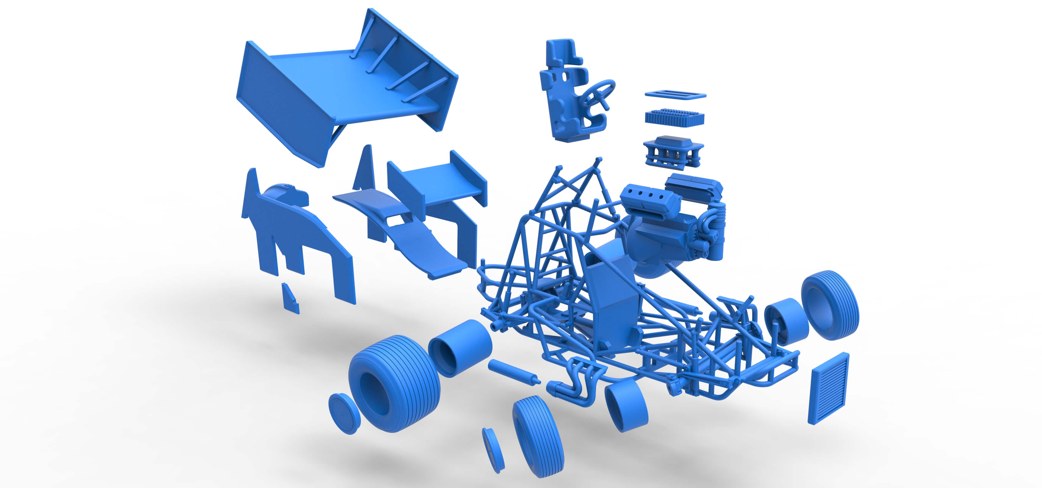 Winged Sprint Car 1:25 - 3D Model by TechItemsRock