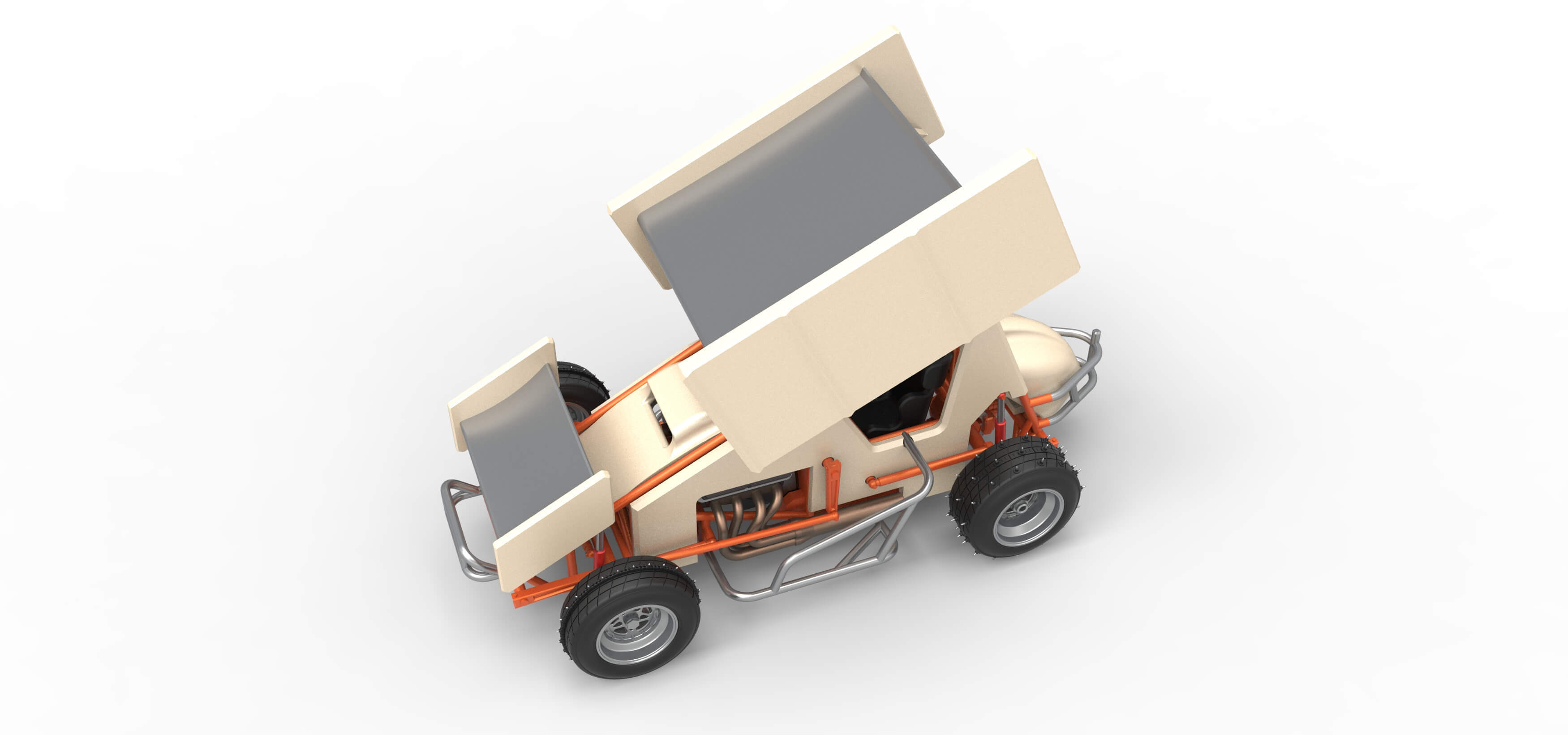 Winged Sprint Car for Ice Scale 1:25 - 3D Model by TechItemsRock