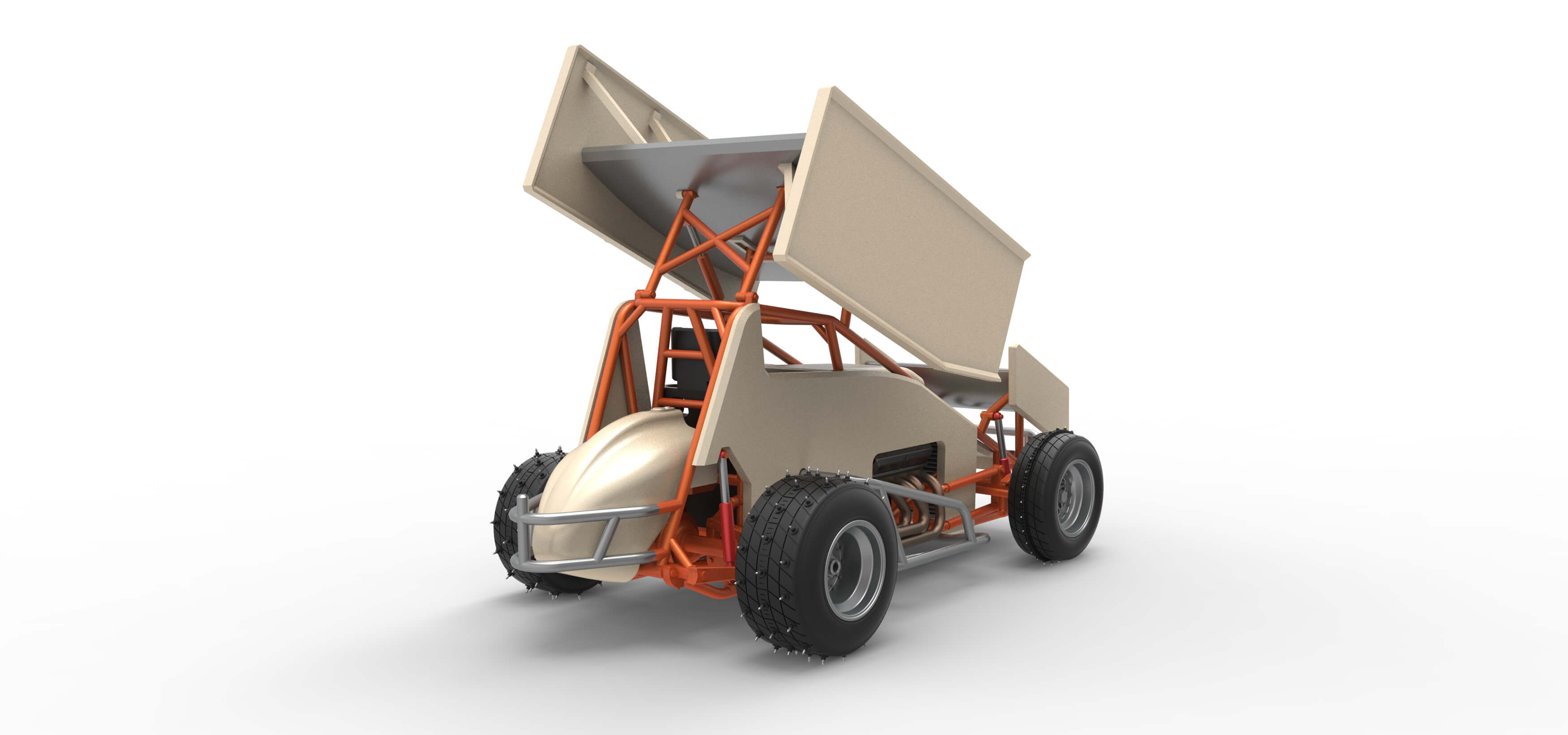 Winged Sprint Car for Ice Scale 1:25 - 3D Model by TechItemsRock