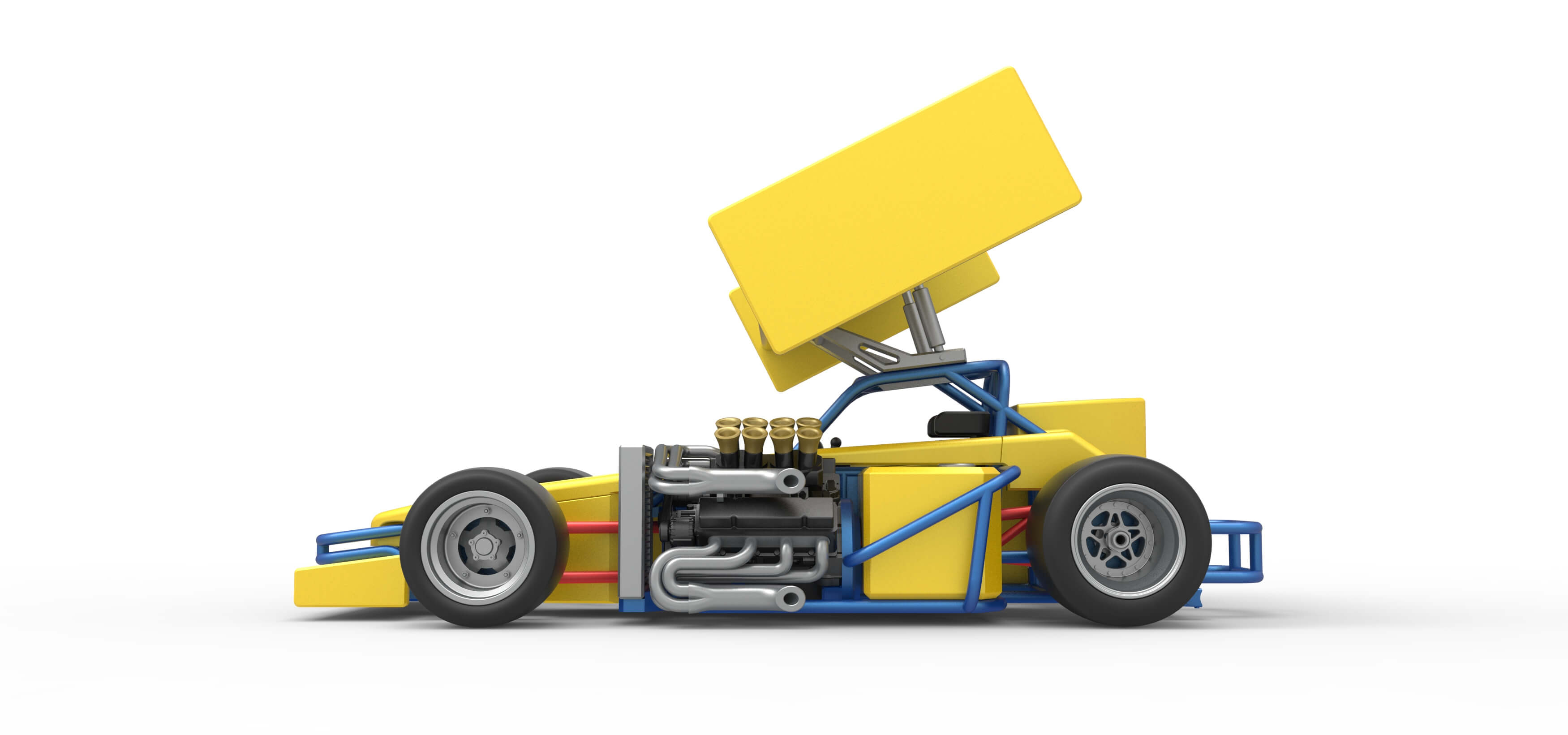 Winged Supermodified Race Car 1:25 - 3D Model by TechItemsRock