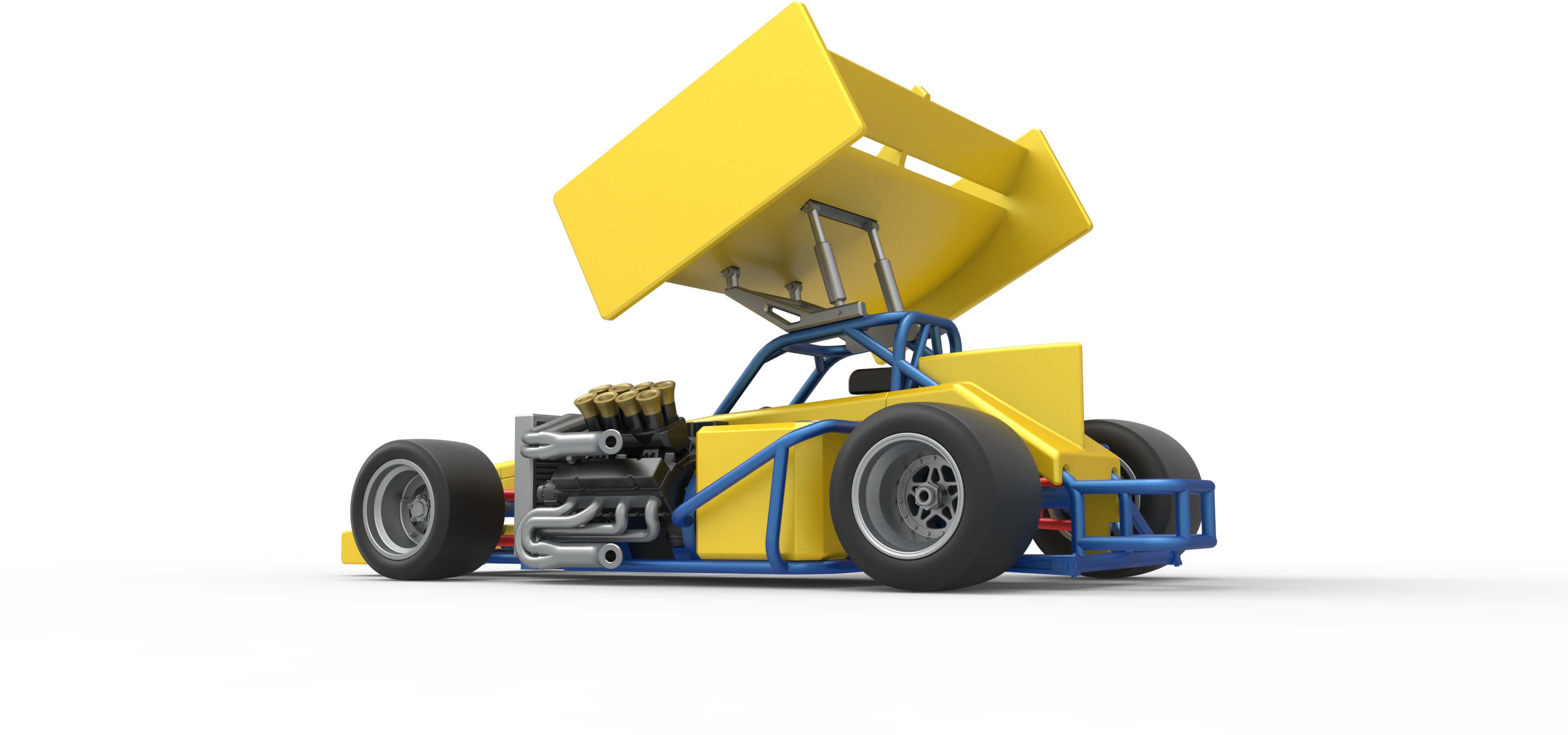 Winged Supermodified Race Car 1:25 - 3D Model by TechItemsRock