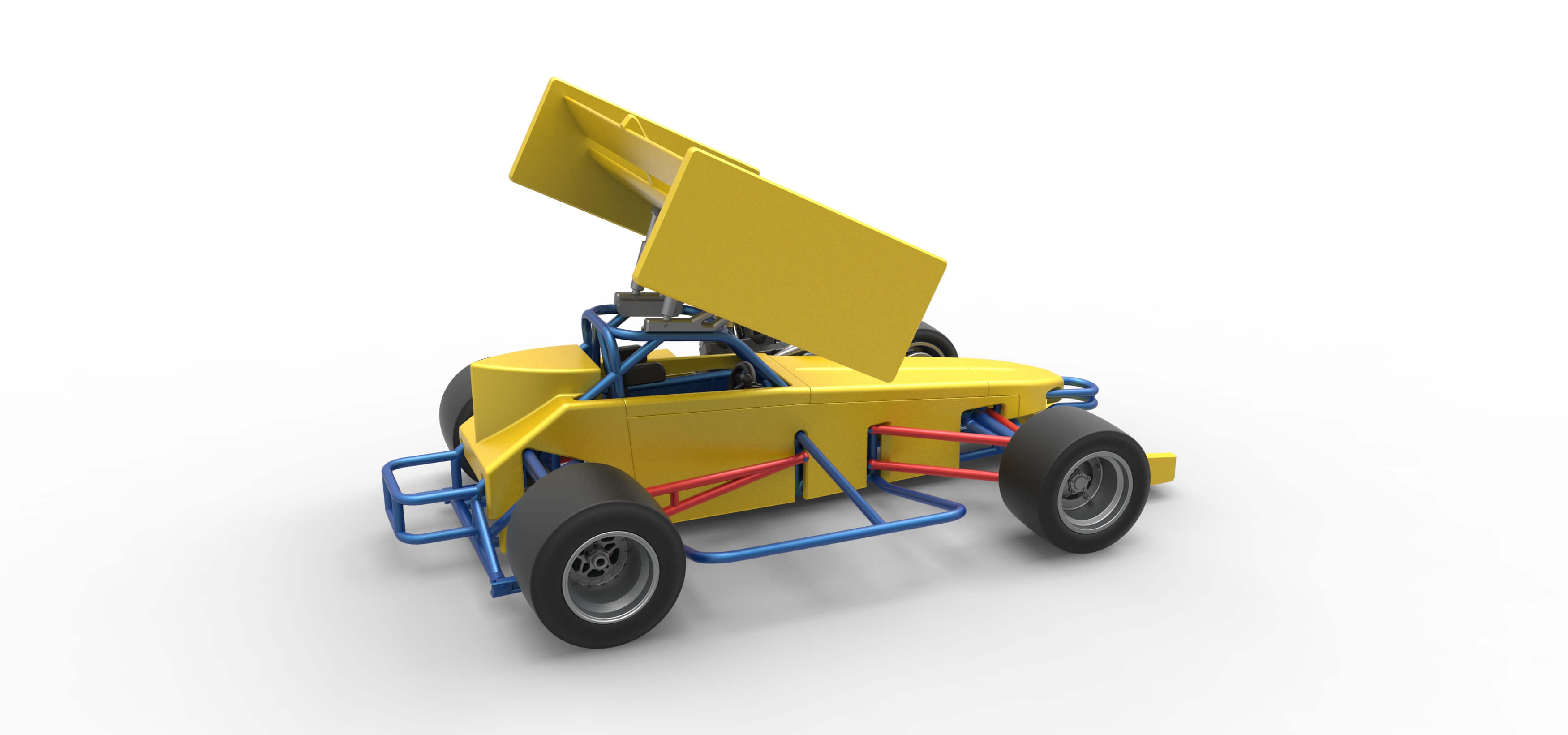 Winged Supermodified Race Car 1:25 - 3D Model by TechItemsRock