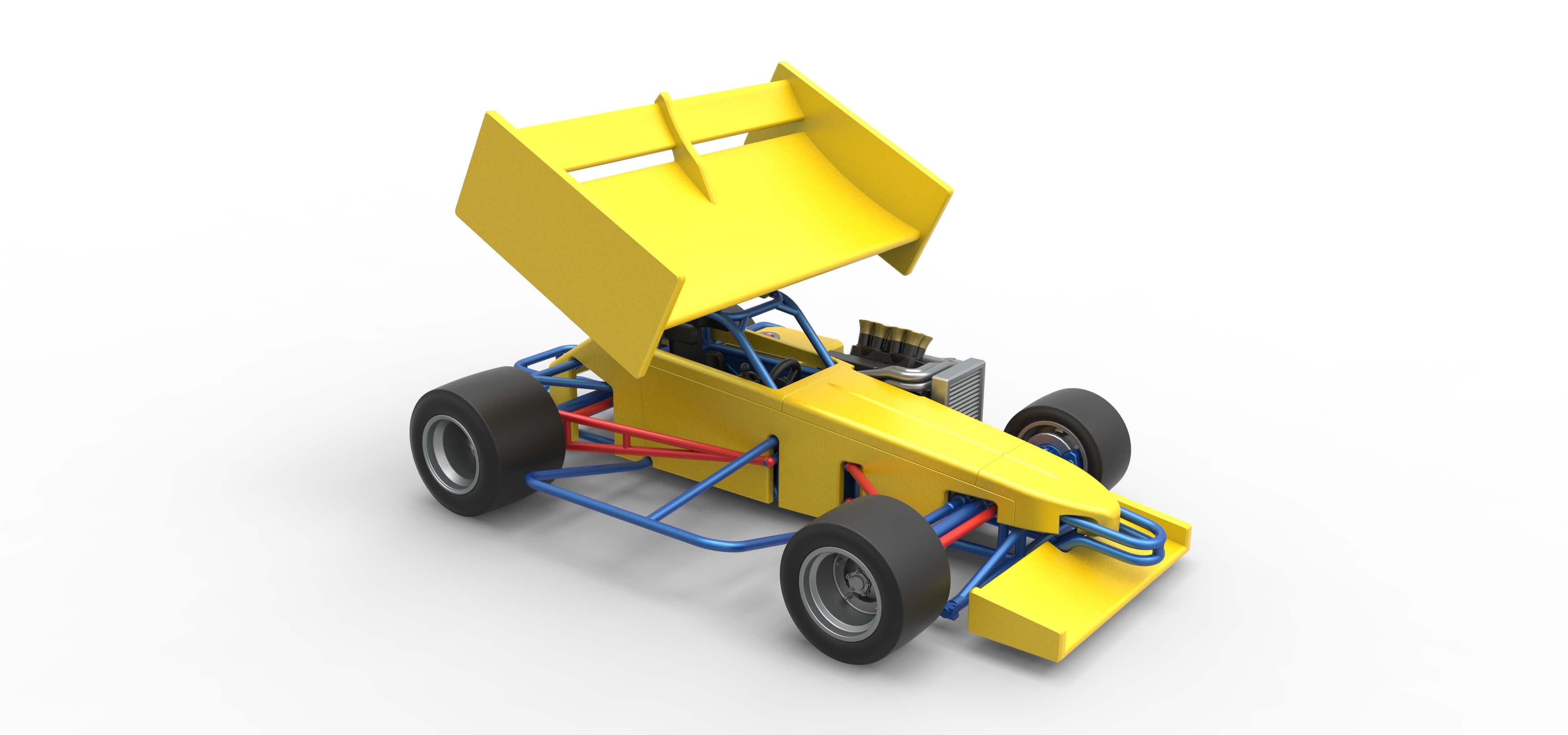 Winged Supermodified Race Car 1:25 - 3D Model by TechItemsRock