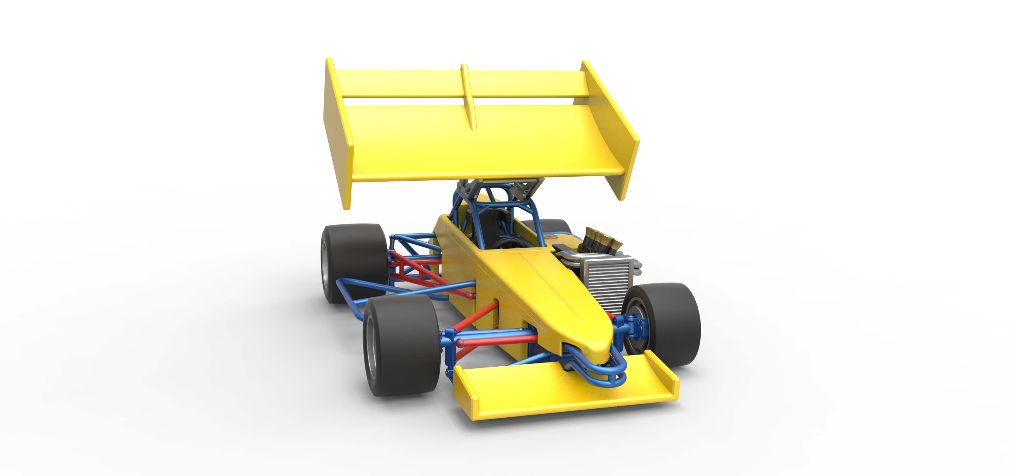 Winged Supermodified Race Car 1:25 - 3D Model by TechItemsRock