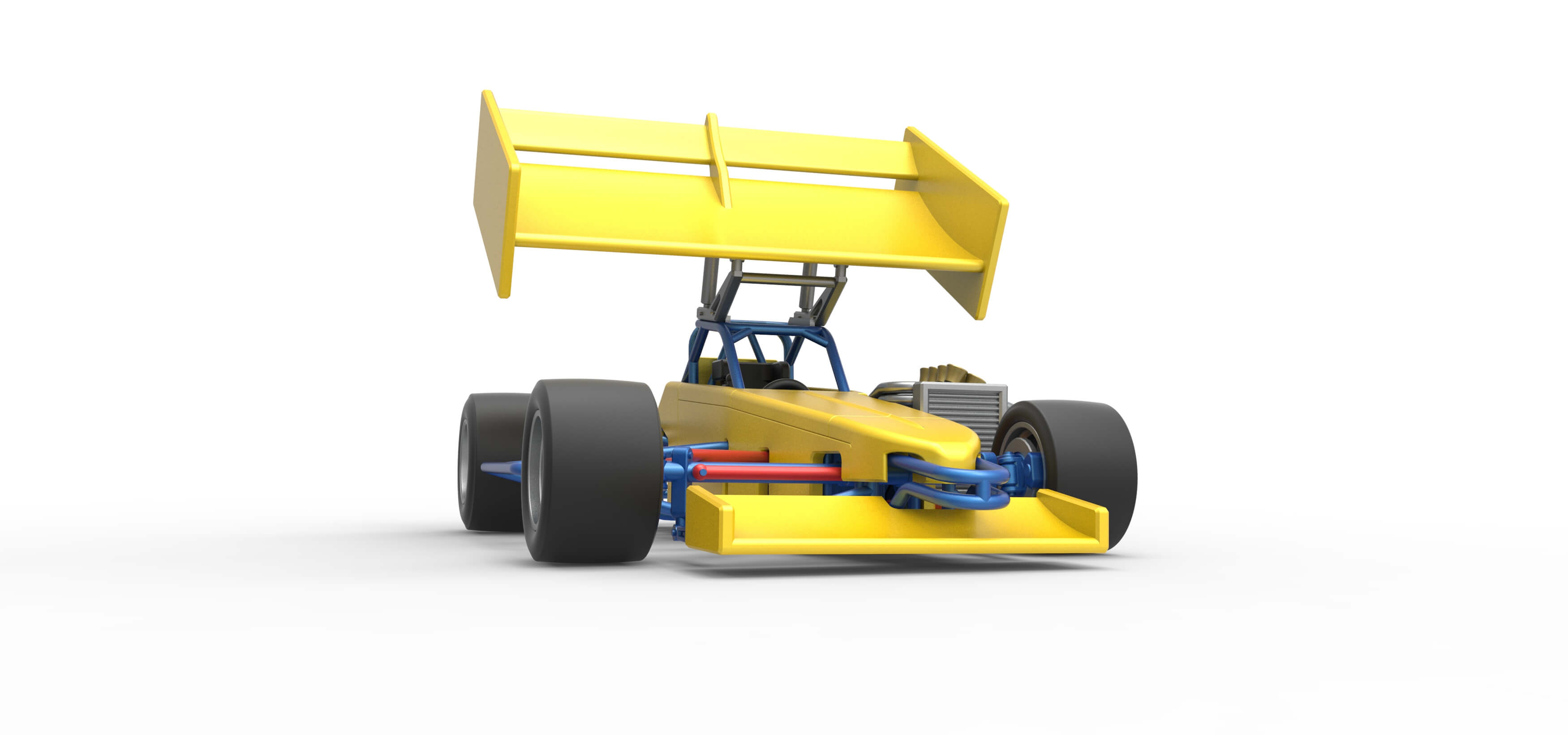 Winged Supermodified Race Car 1:25 - 3D Model by TechItemsRock