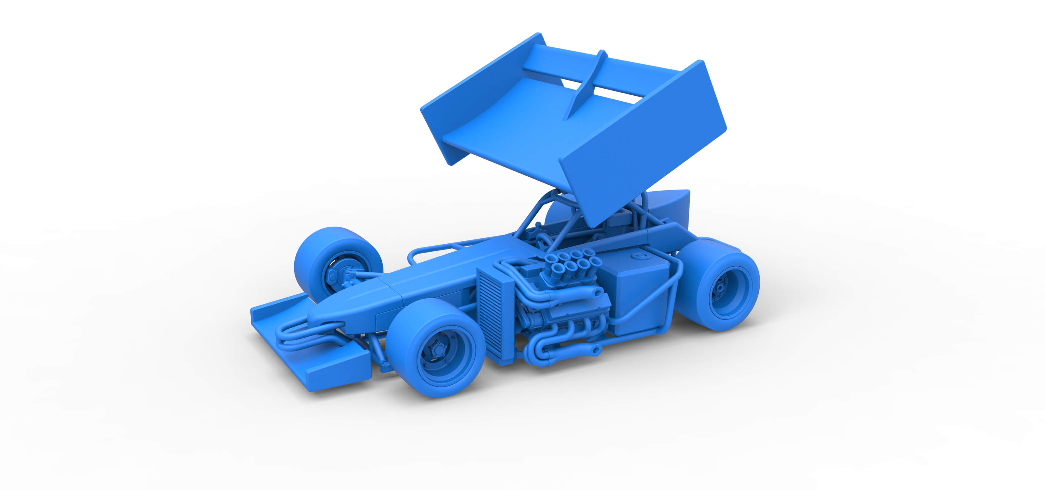 Winged Supermodified Race Car 1:25 - 3D Model by TechItemsRock