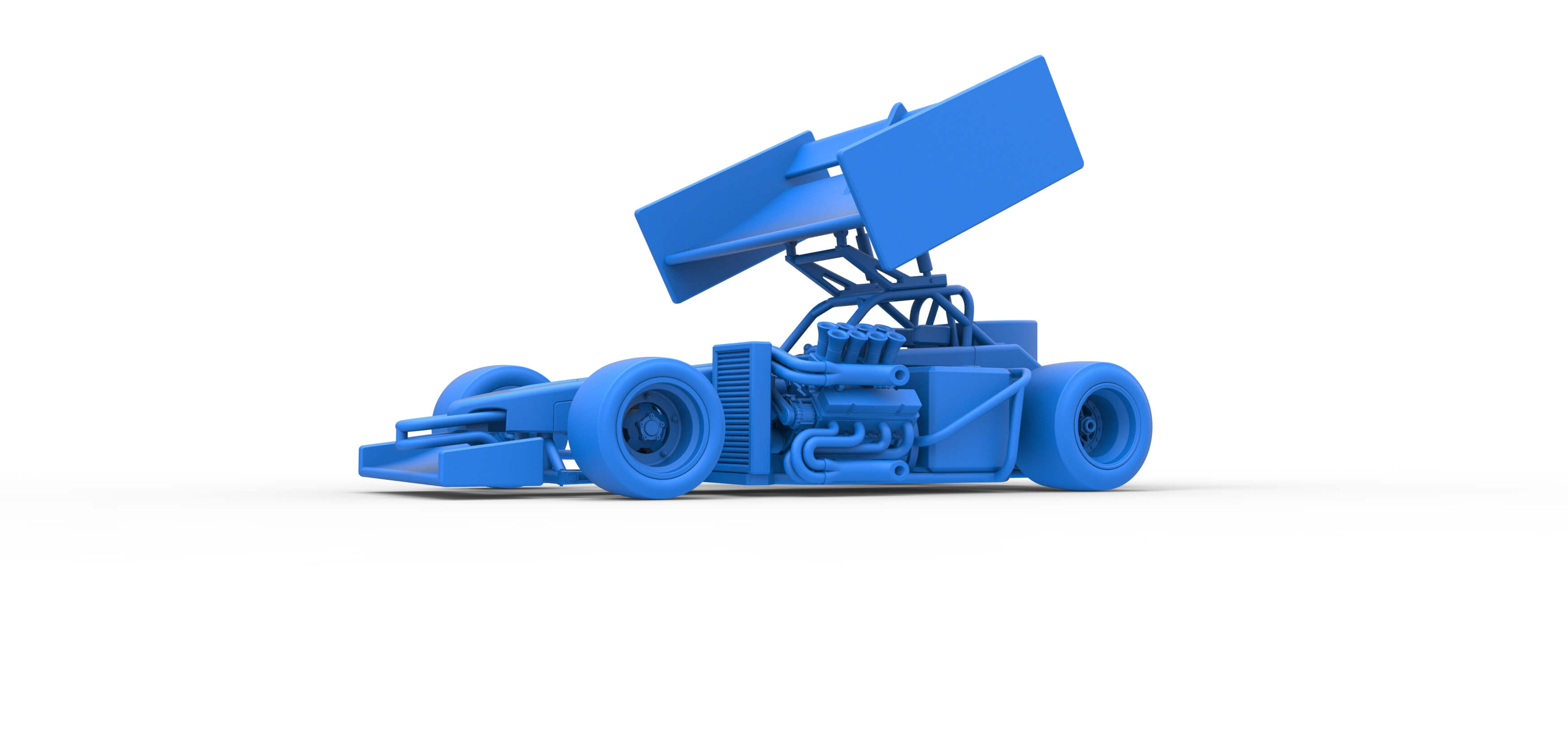 Winged Supermodified Race Car 1:25 - 3D Model by TechItemsRock
