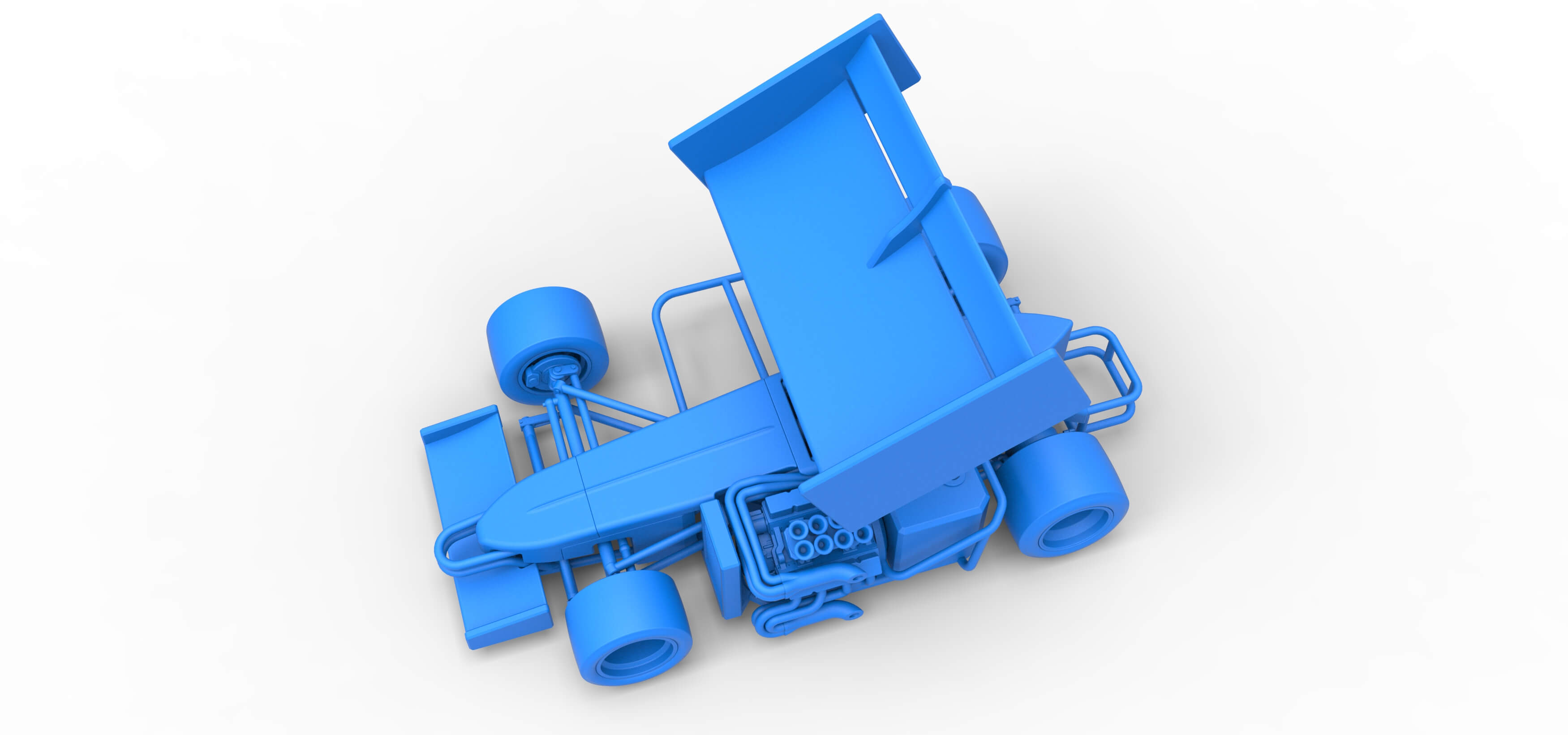 Winged Supermodified Race Car 1:25 - 3D Model by TechItemsRock