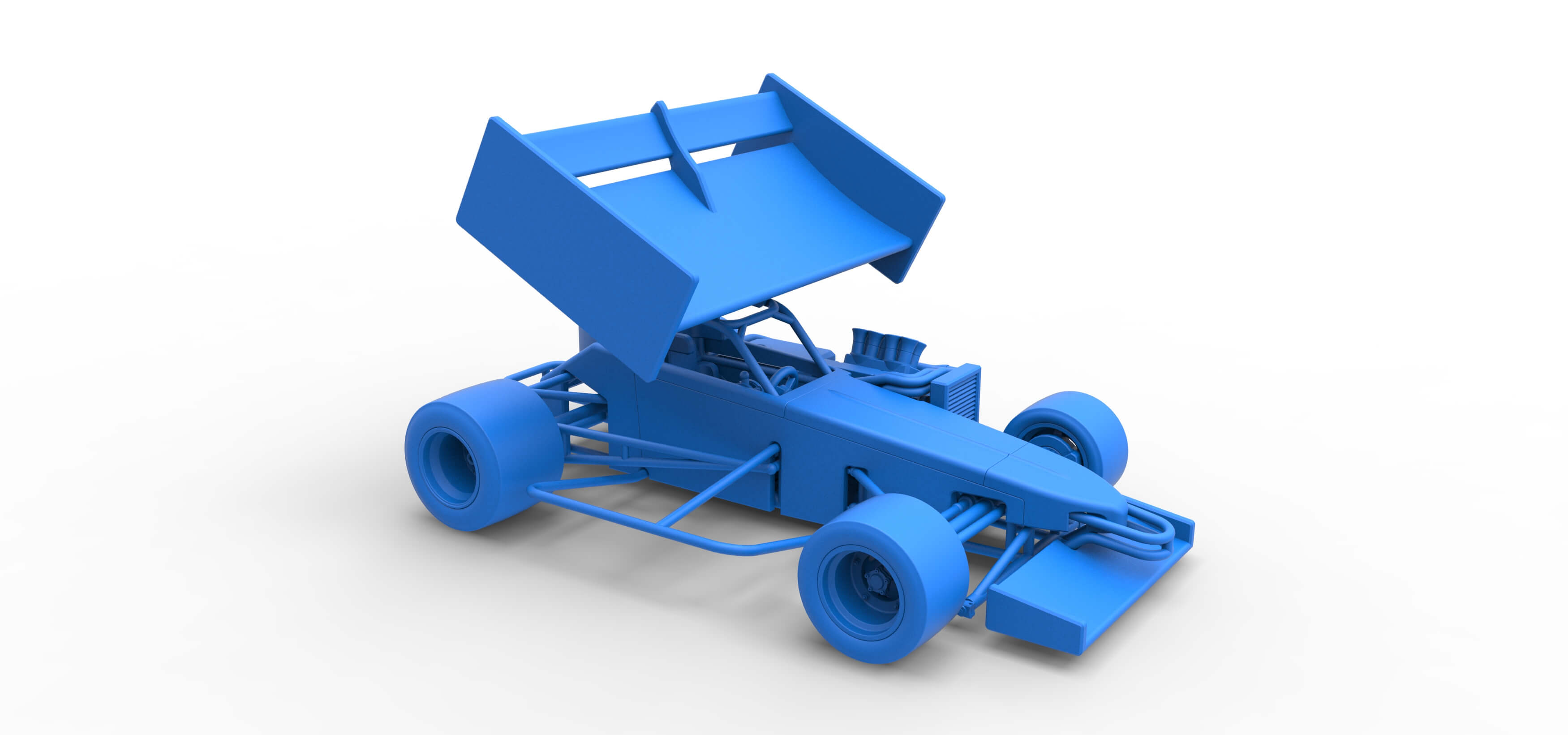 Winged Supermodified Race Car 1:25 - 3D Model by TechItemsRock