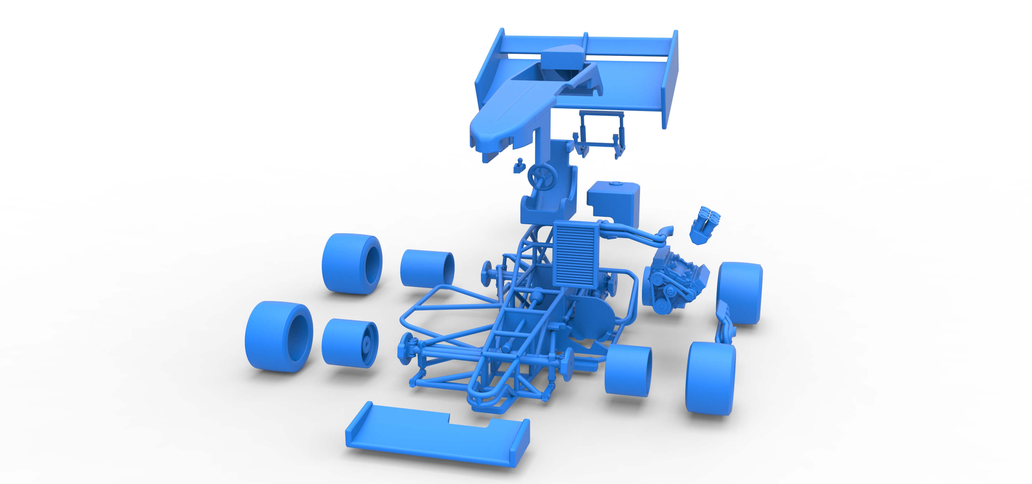 Winged Supermodified Race Car 1:25 - 3D Model by TechItemsRock