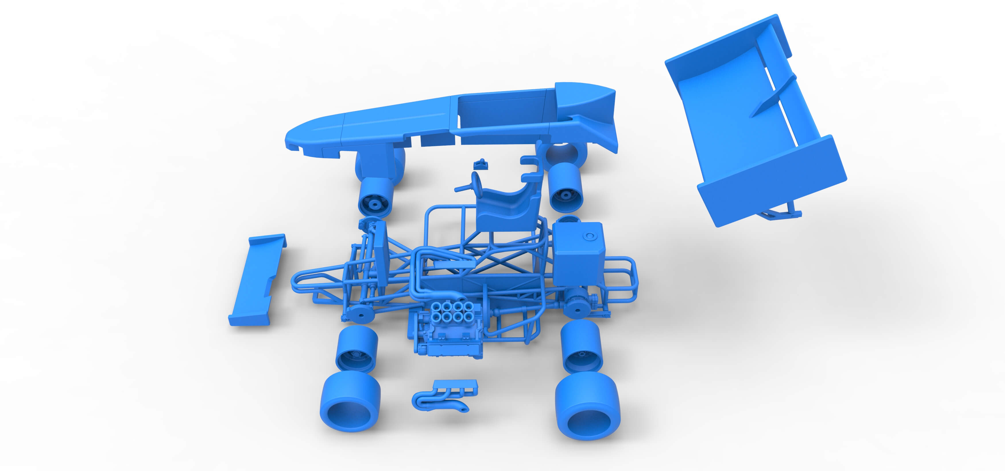 Winged Supermodified Race Car 1:25 - 3D Model by TechItemsRock