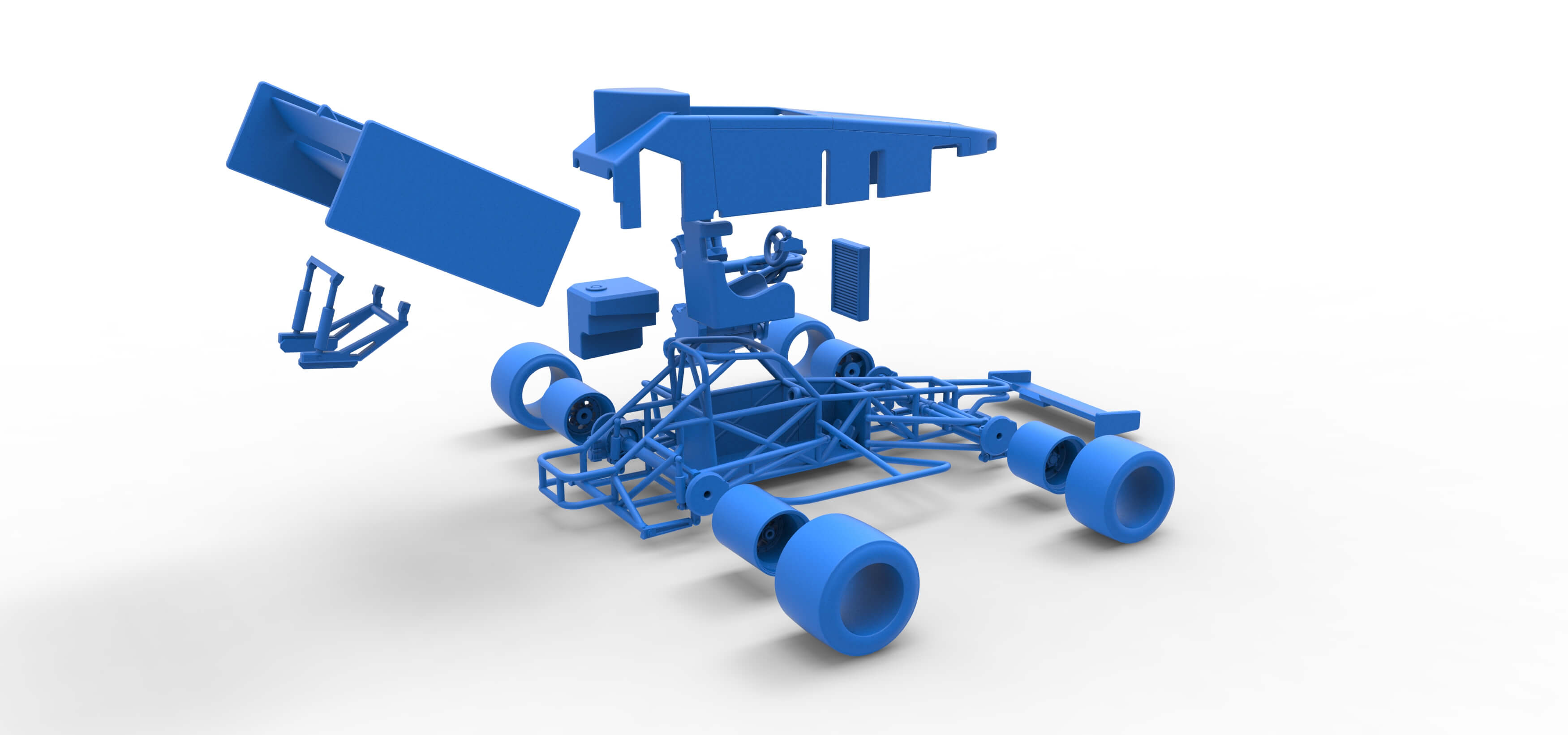 Winged Supermodified Race Car 1:25 - 3D Model by TechItemsRock