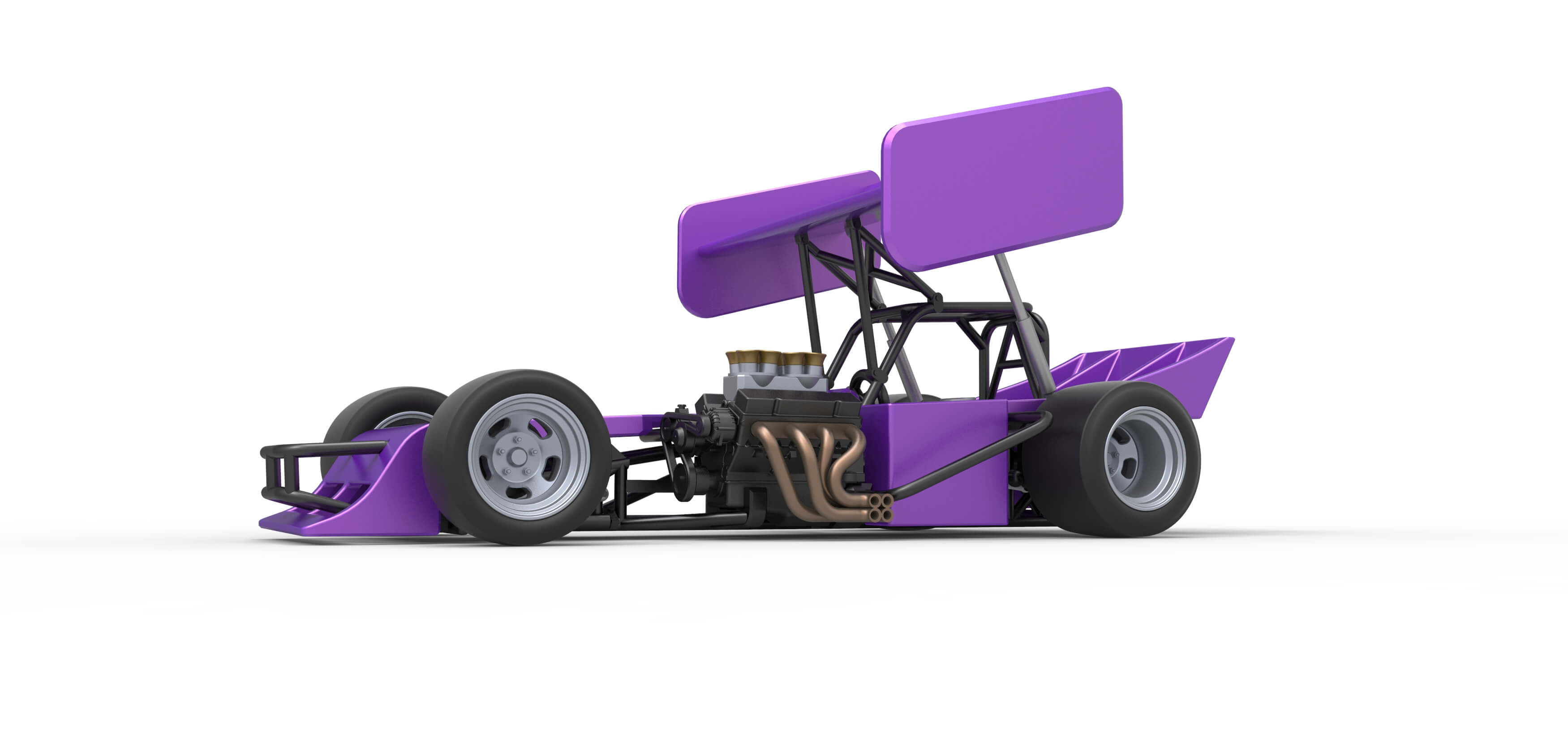 Winged Supermodified Race Car 1:25 - 3D Model by TechItemsRock