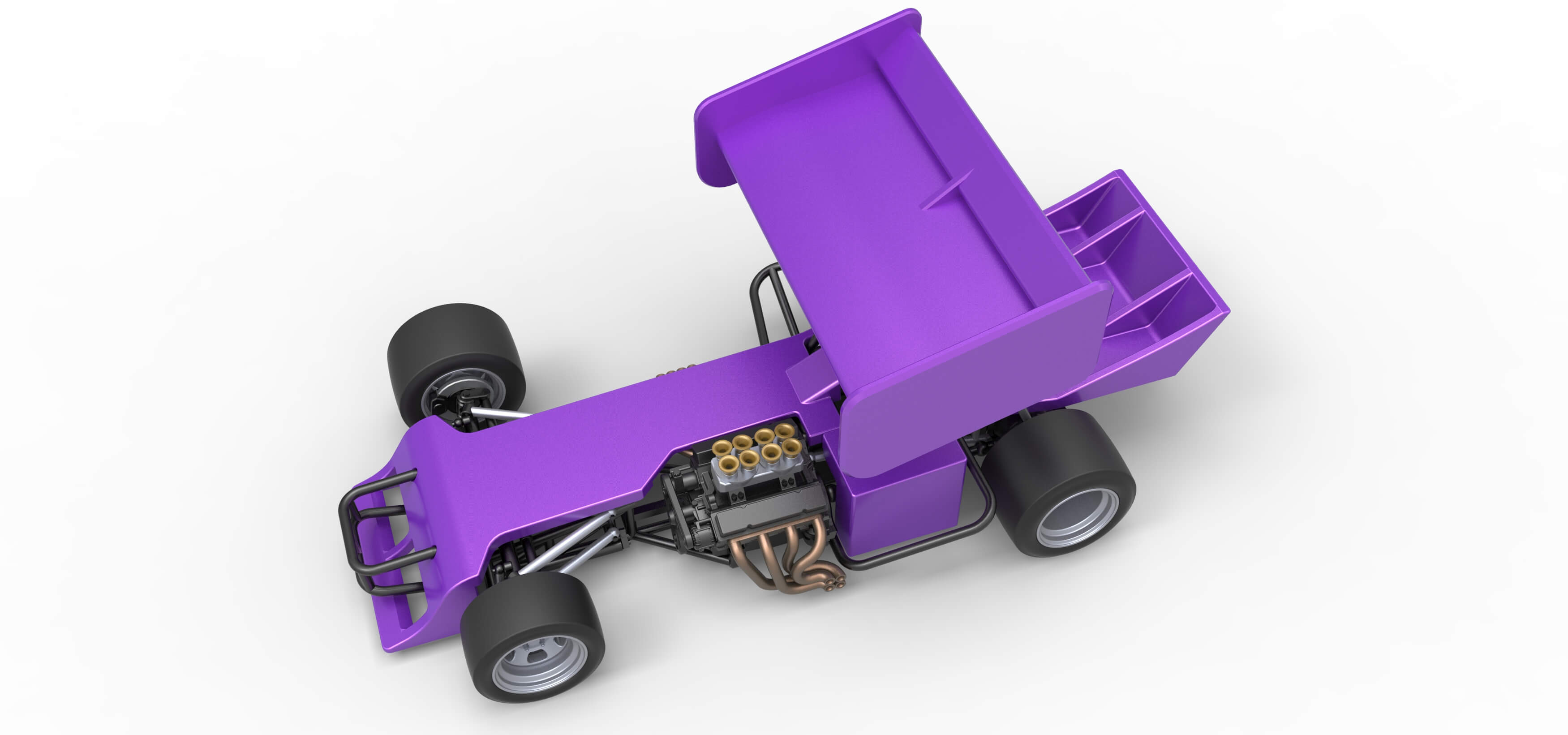 Winged Supermodified Race Car 1:25 - 3D Model by TechItemsRock