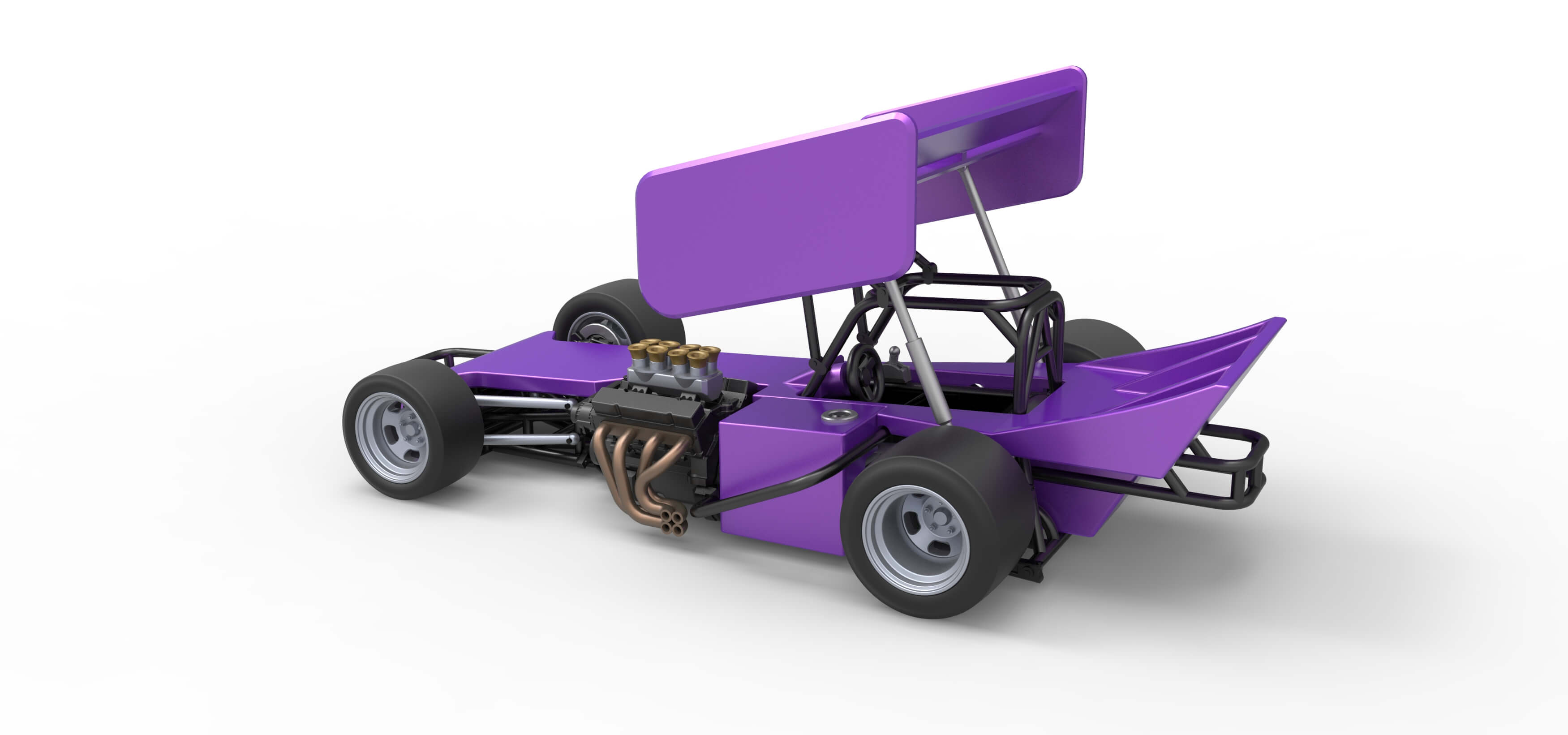 Winged Supermodified Race Car 1:25 - 3D Model by TechItemsRock