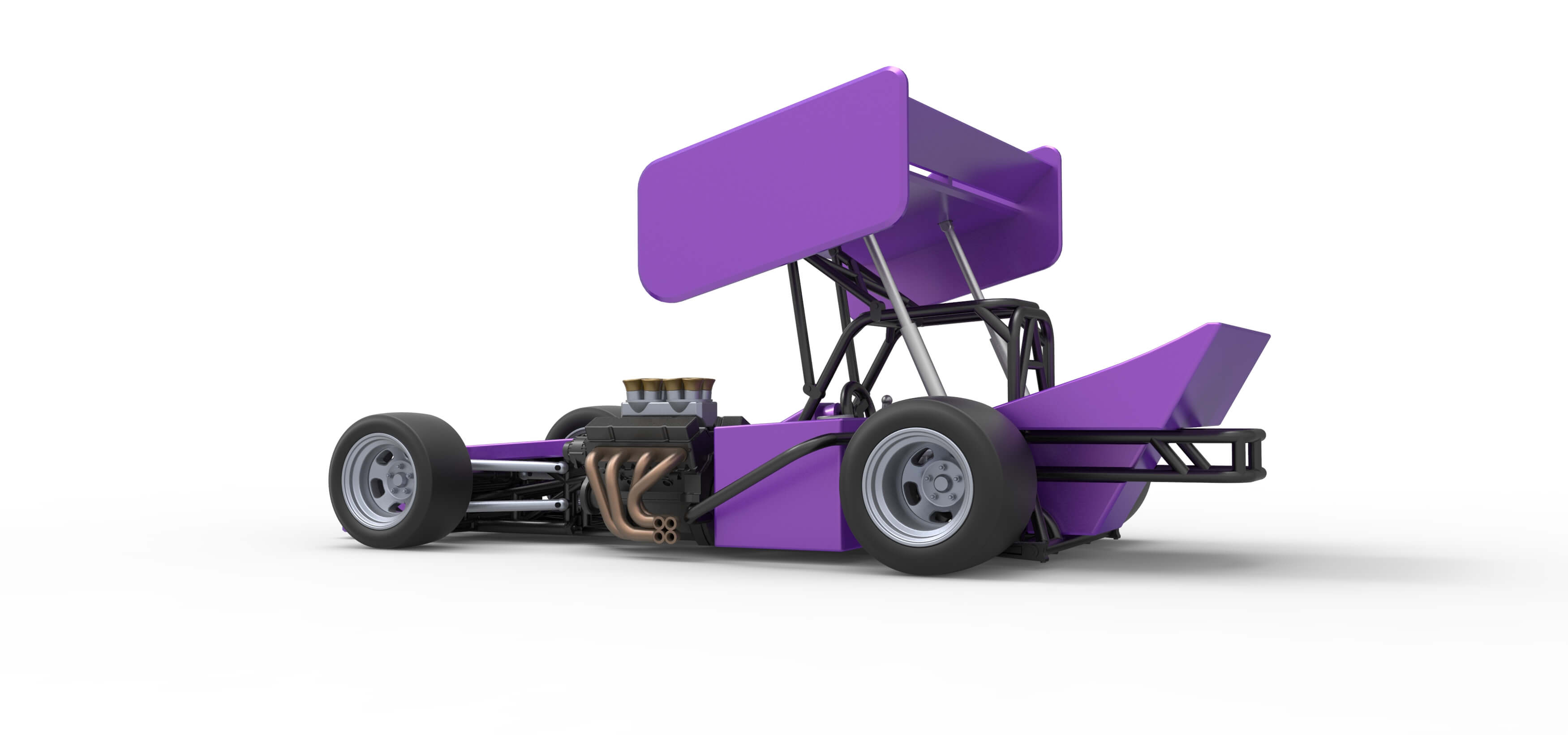 Winged Supermodified Race Car 1:25 - 3D Model by TechItemsRock