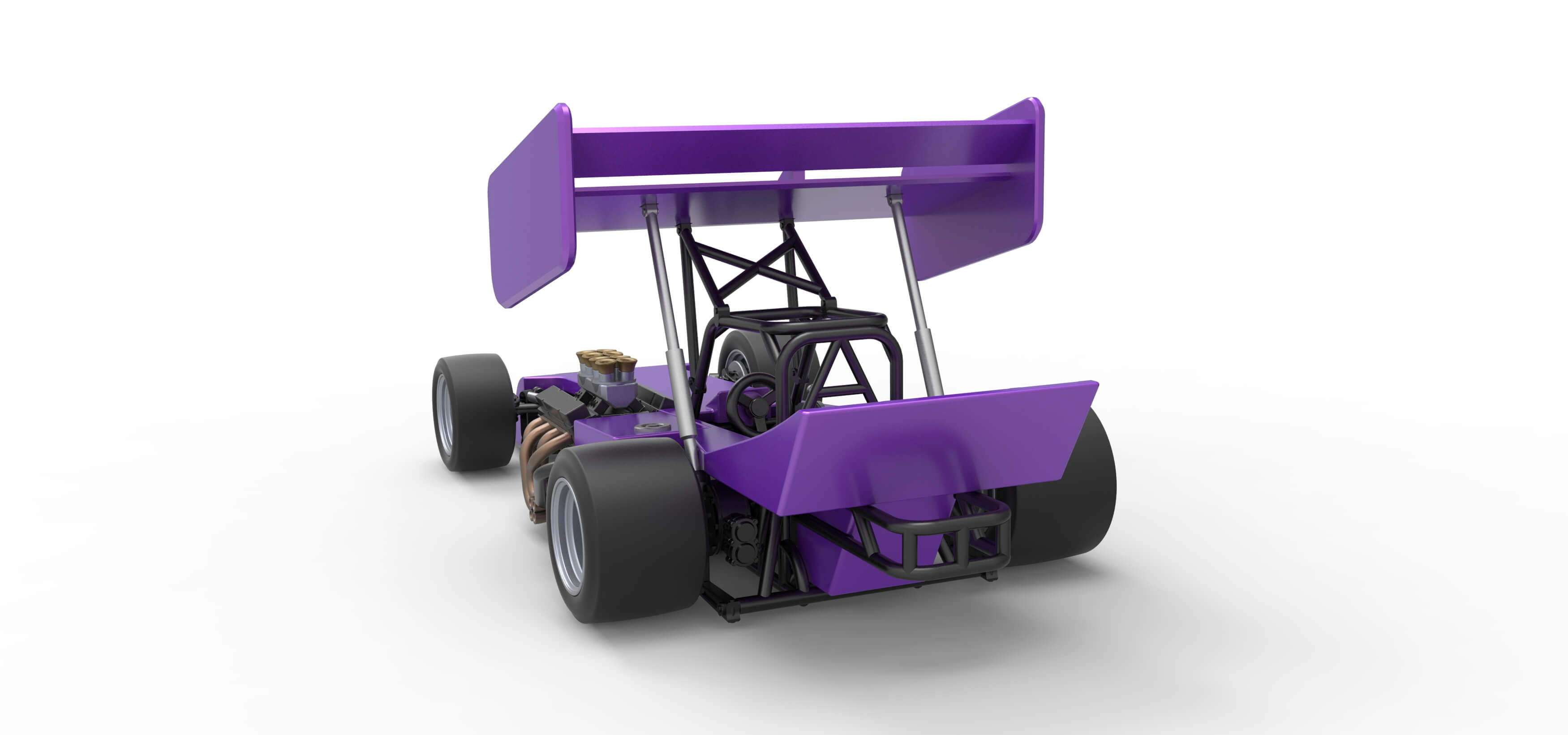 Winged Supermodified Race Car 1:25 - 3D Model by TechItemsRock