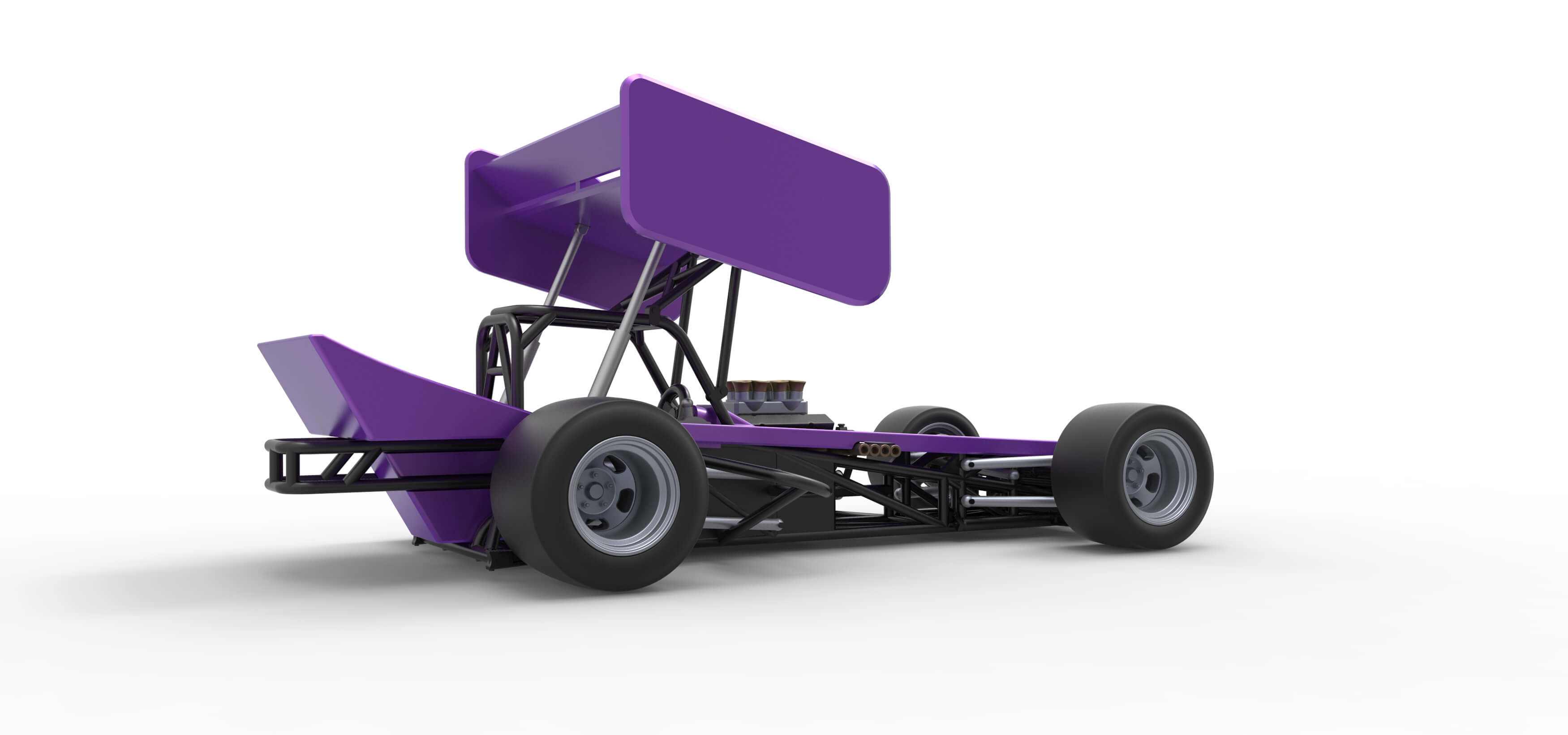 Winged Supermodified Race Car 1:25 - 3D Model by TechItemsRock