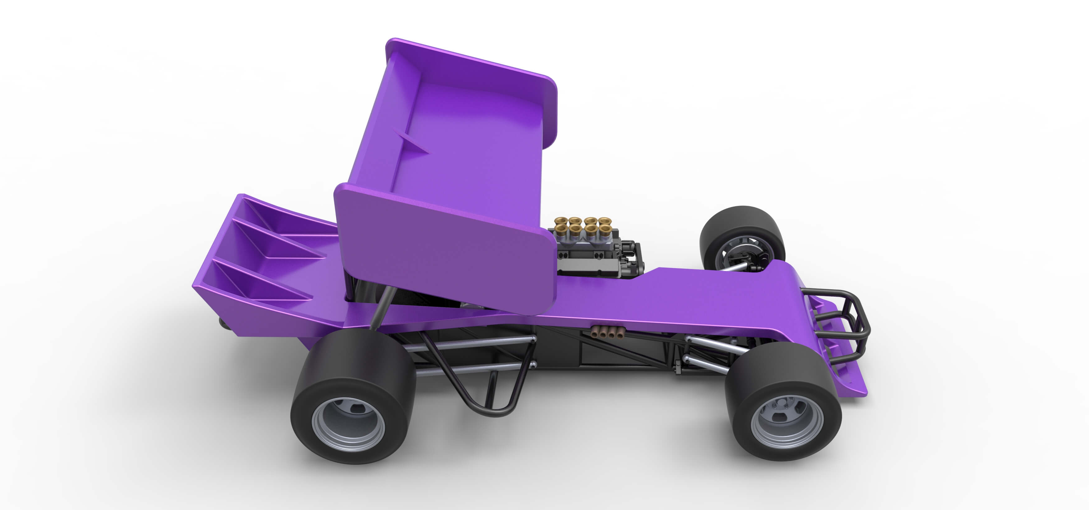 Winged Supermodified Race Car 1:25 - 3D Model by TechItemsRock