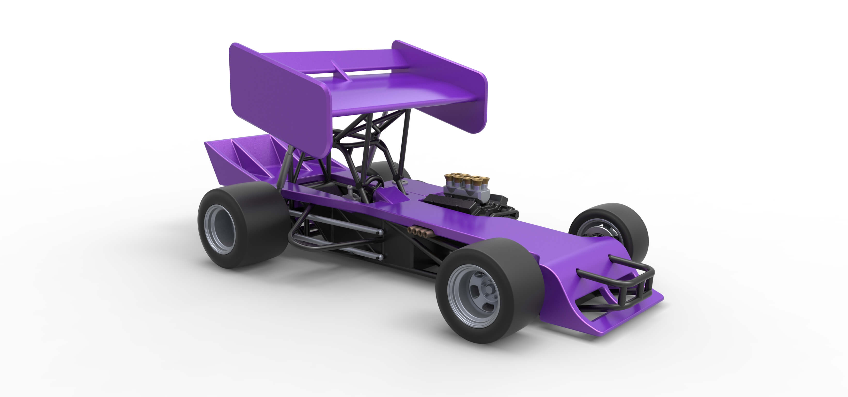 Winged Supermodified Race Car 1:25 - 3D Model by TechItemsRock