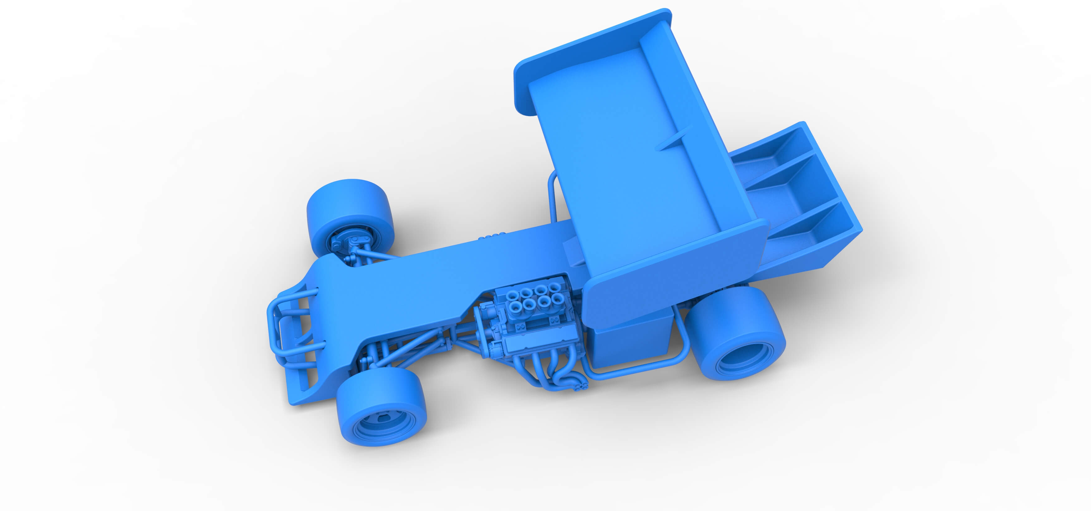 Winged Supermodified Race Car 1:25 - 3D Model by TechItemsRock