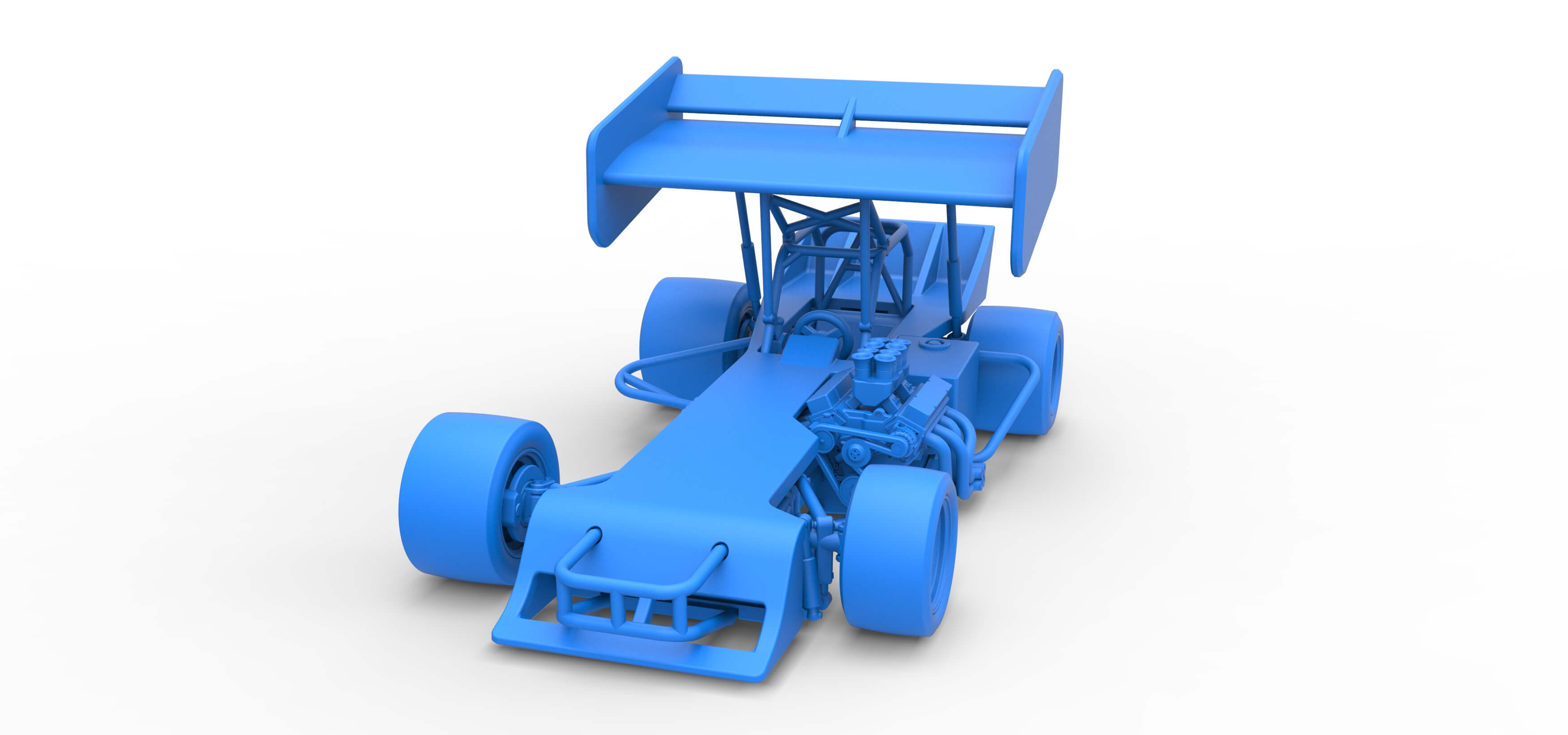 Winged Supermodified Race Car 1:25 - 3D Model by TechItemsRock