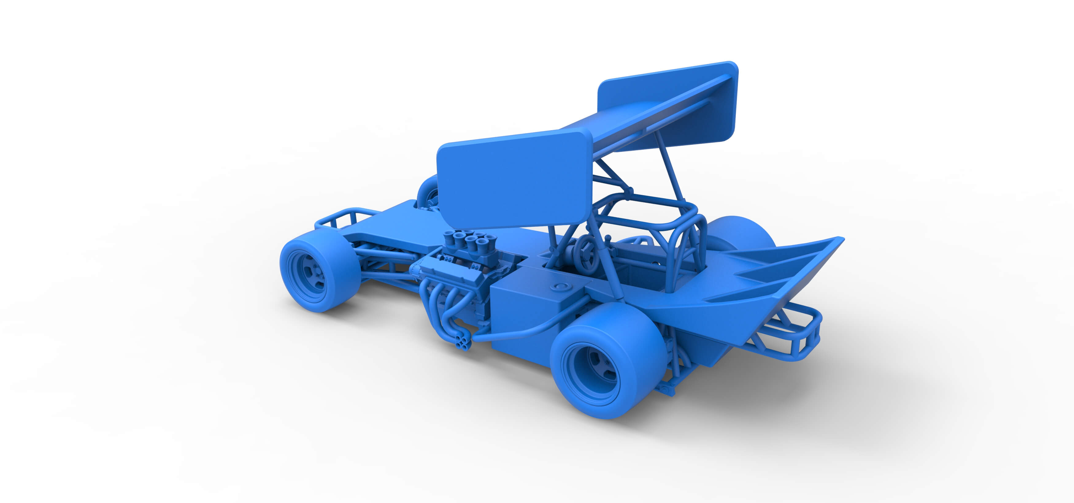Winged Supermodified Race Car 1:25 - 3D Model by TechItemsRock