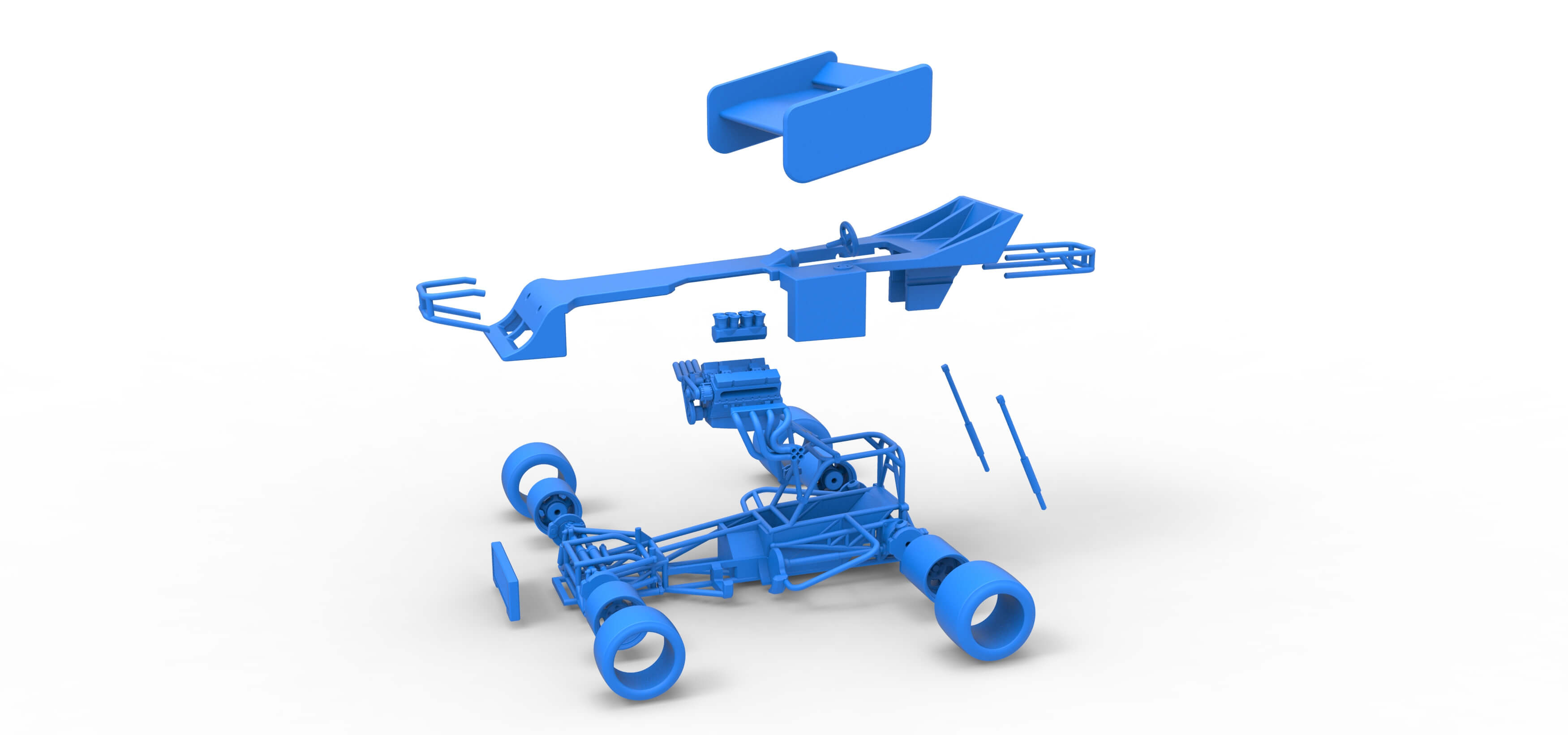 Winged Supermodified Race Car 1:25 - 3D Model by TechItemsRock