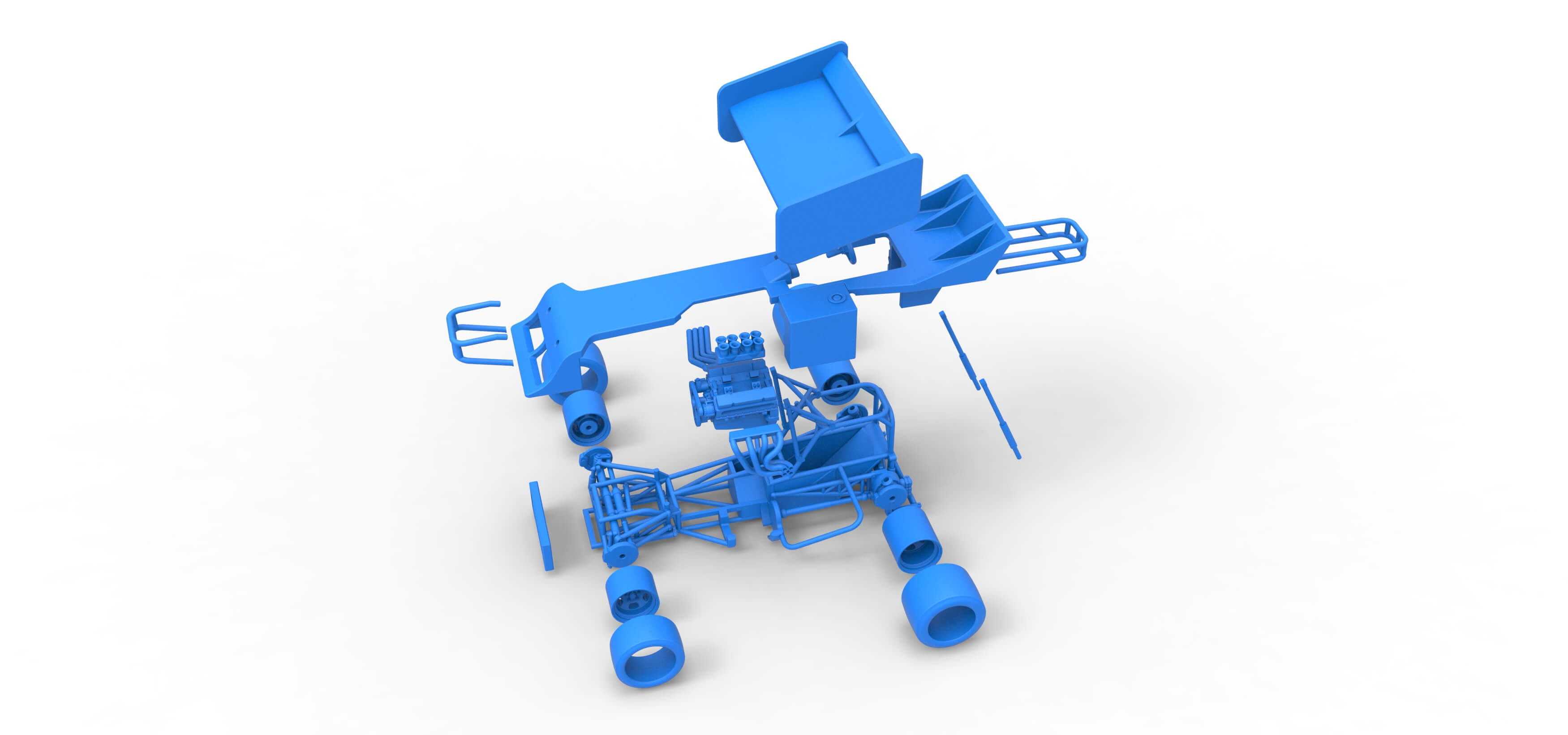 Winged Supermodified Race Car 1:25 - 3D Model by TechItemsRock