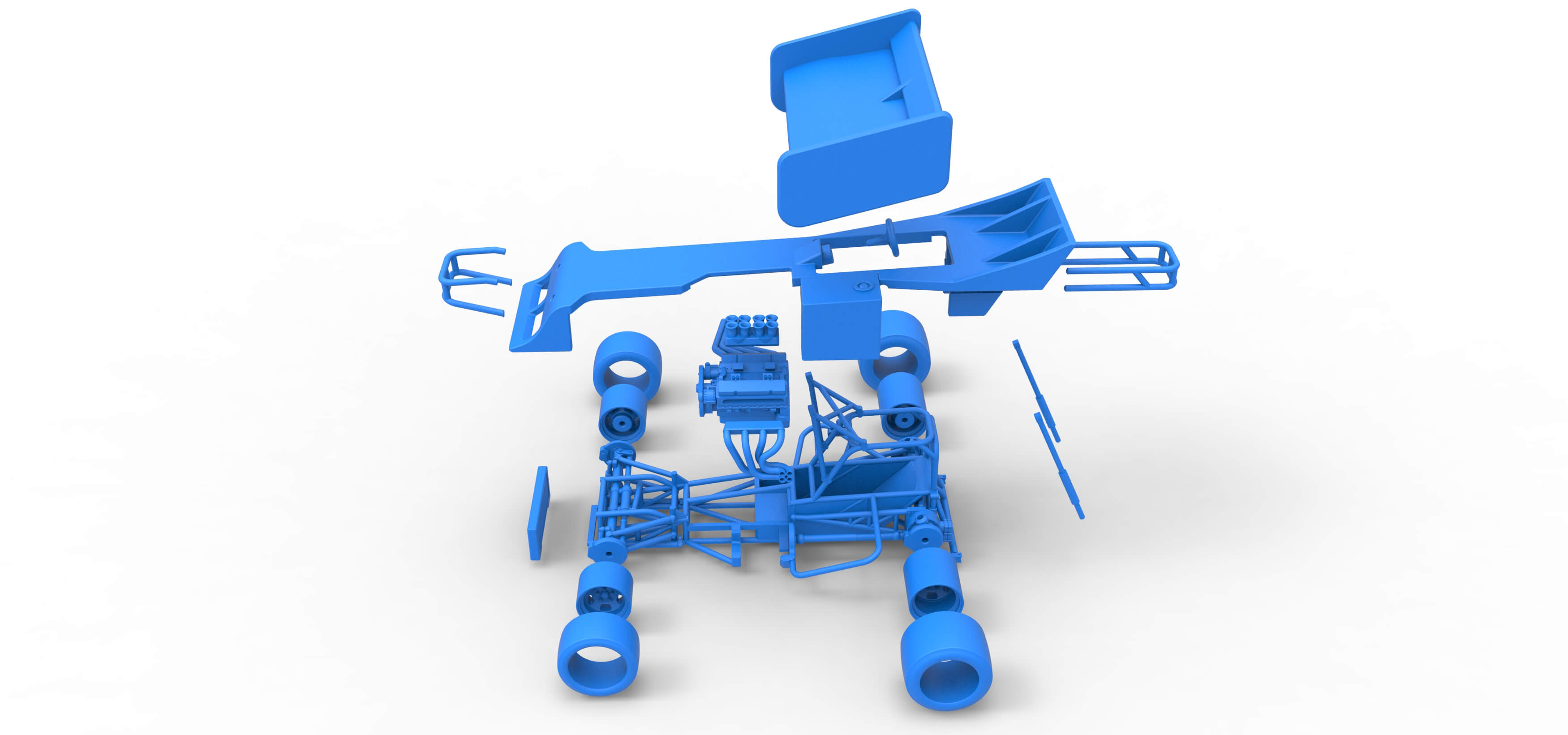 Winged Supermodified Race Car 1:25 - 3D Model by TechItemsRock