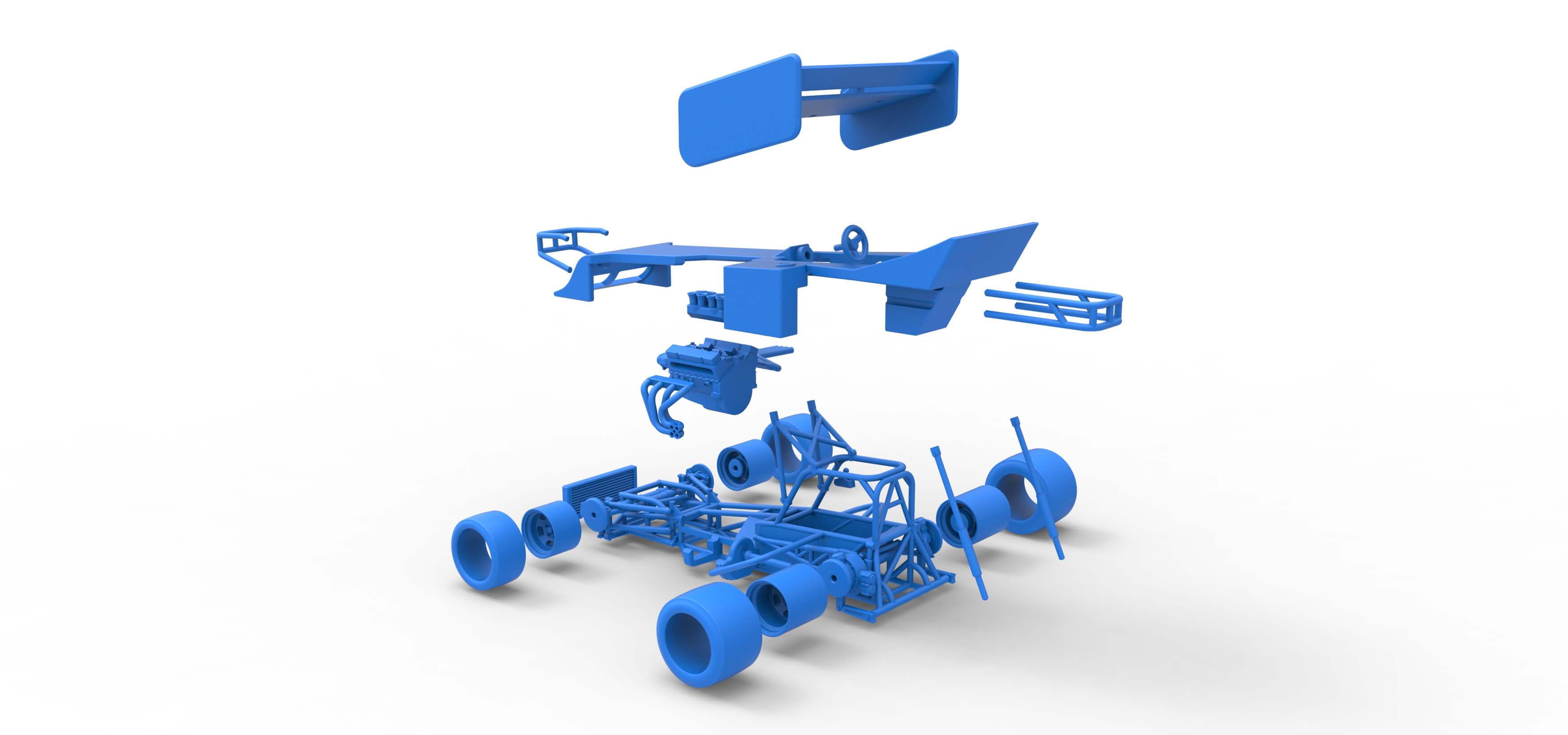 Winged Supermodified Race Car 1:25 - 3D Model by TechItemsRock