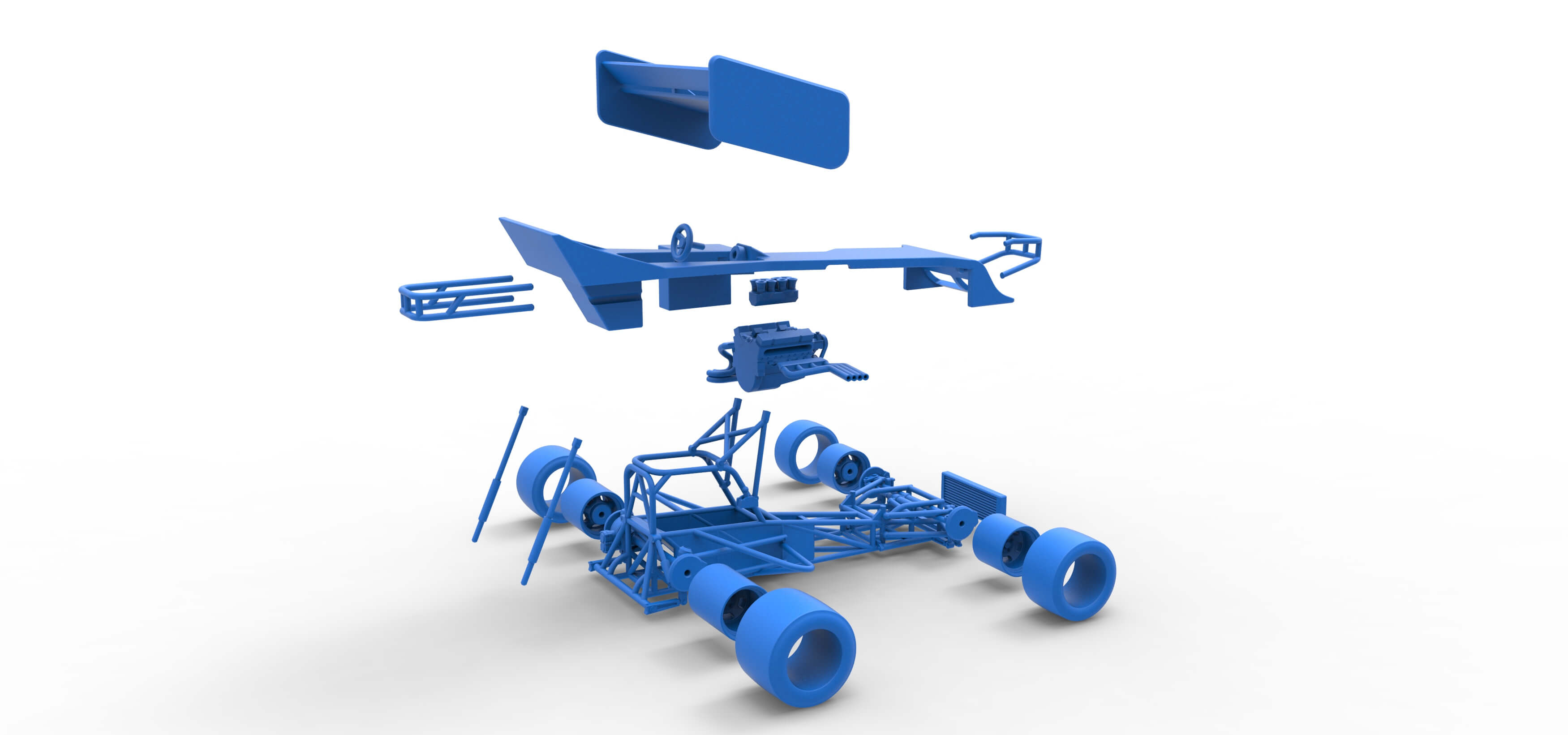 Winged Supermodified Race Car 1:25 - 3D Model by TechItemsRock