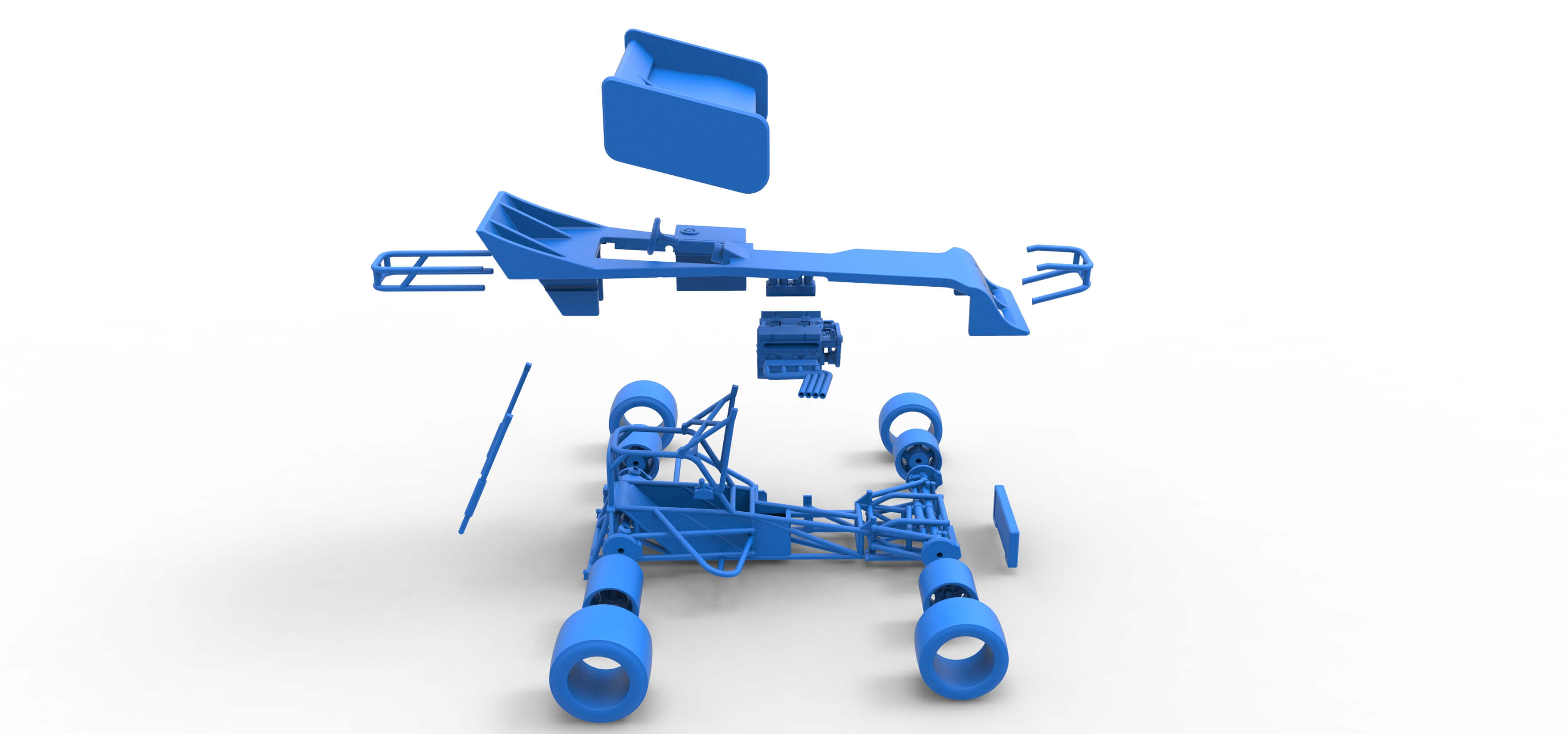 Winged Supermodified Race Car 1:25 - 3D Model by TechItemsRock