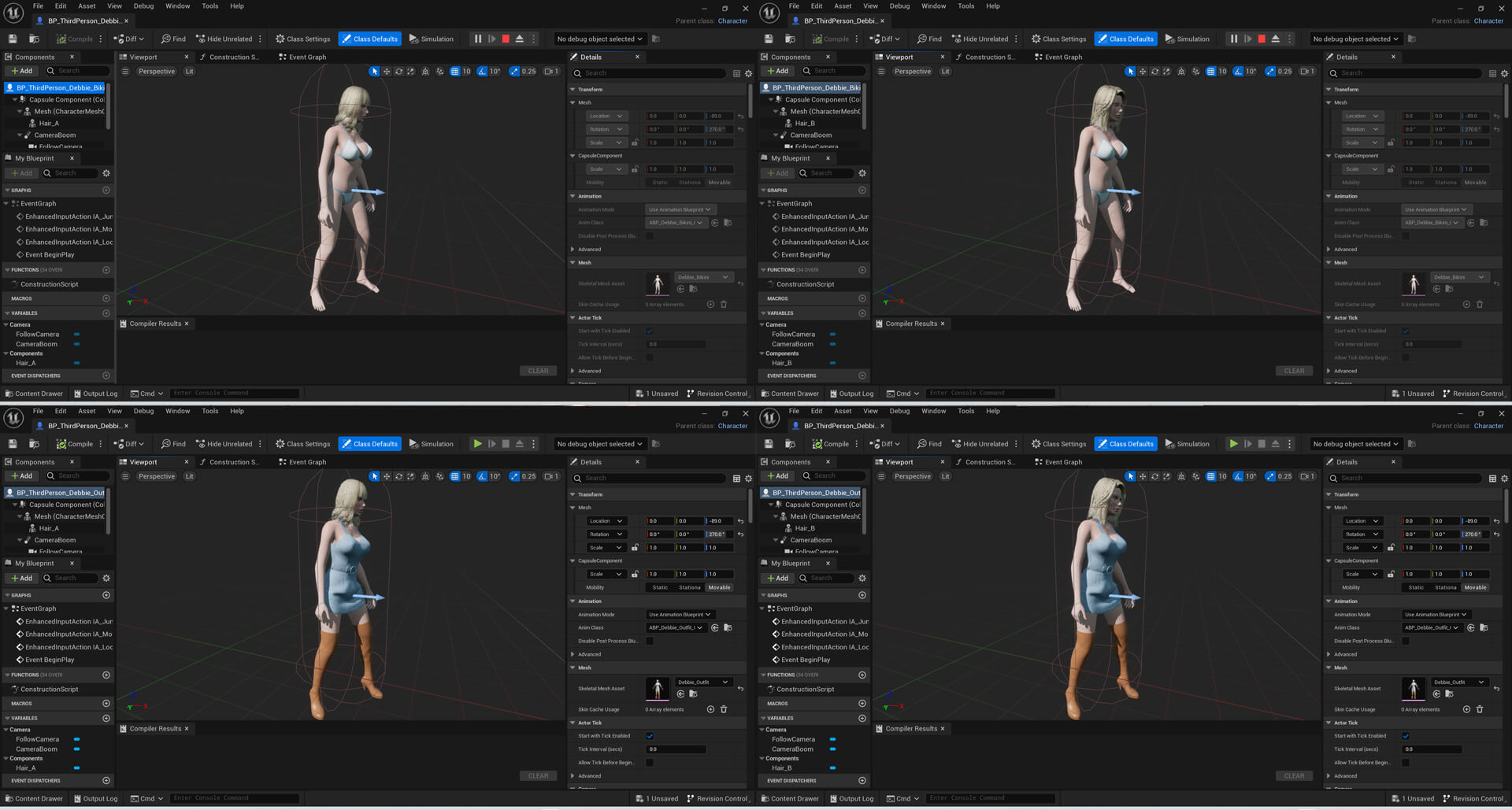 Debbie - Rigged Female Character Base Mesh 3D Model by techykitty