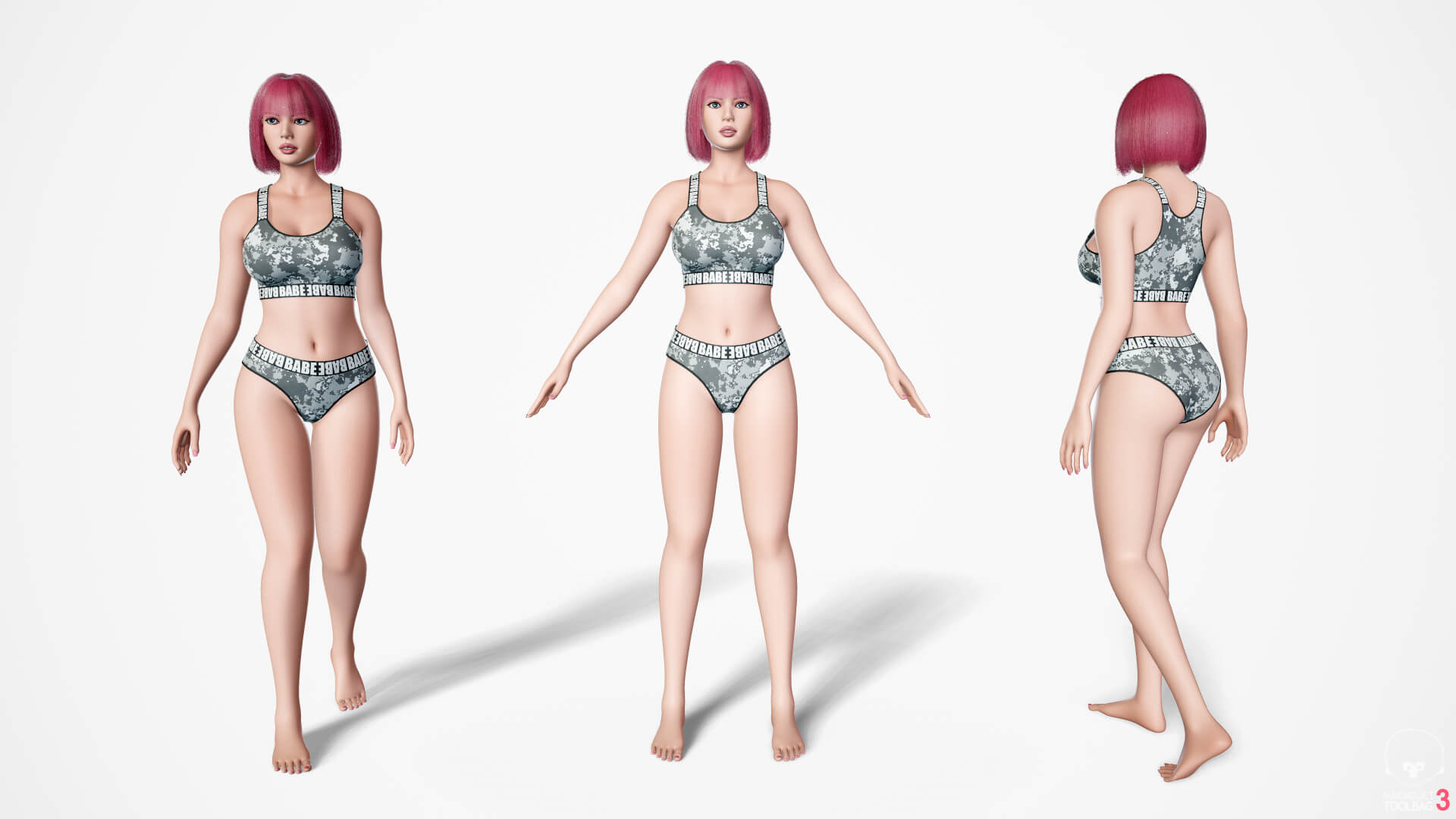 Risa - Female Character Base Mesh 3D Model by techykitty