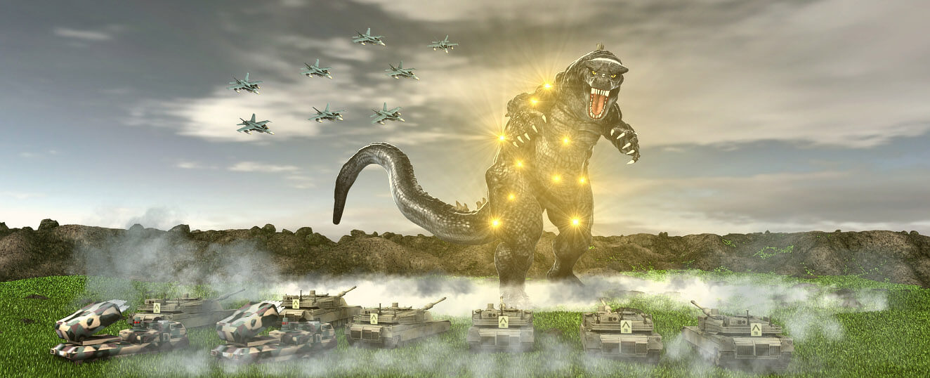 Godzilla the Awakening 6 3D Render, Digital Art by TeddyBlackBear